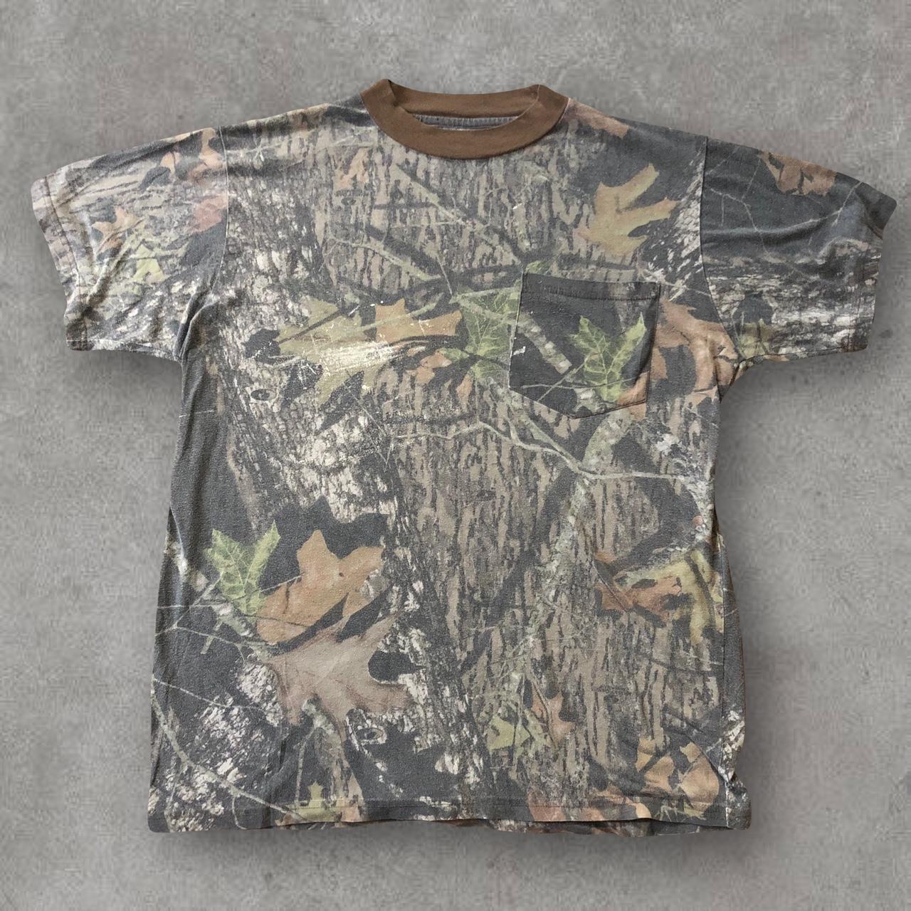 Vintage 90s Camo Tee Size Large 22” Pit to Pit 27”... - Depop