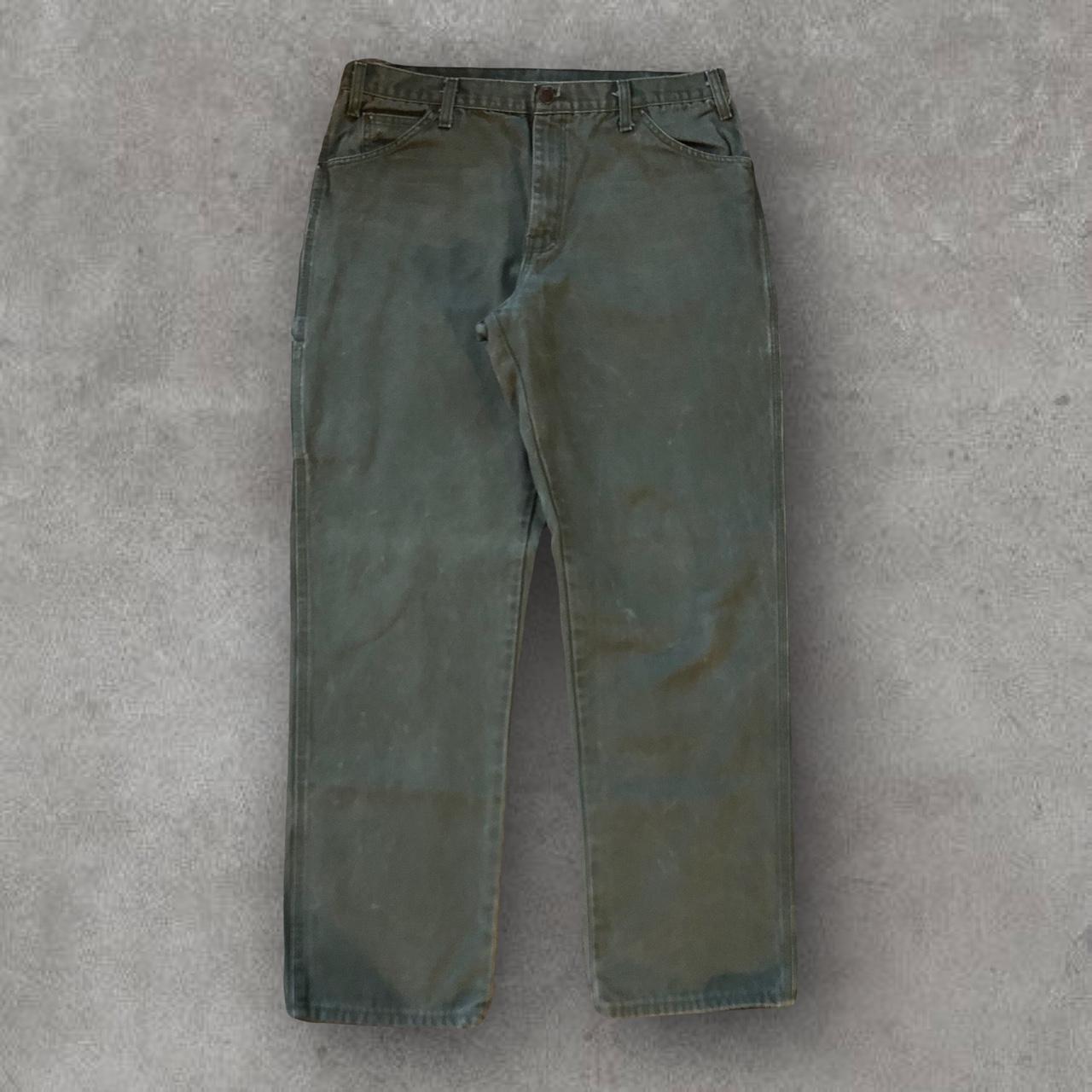 Faded Green Dickies Carpenter Pants 35x33 Dickies... - Depop