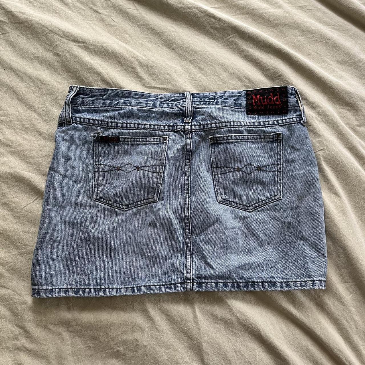 Mudd Yo! Denim skirt labeled size 9 best fit for a... - Depop