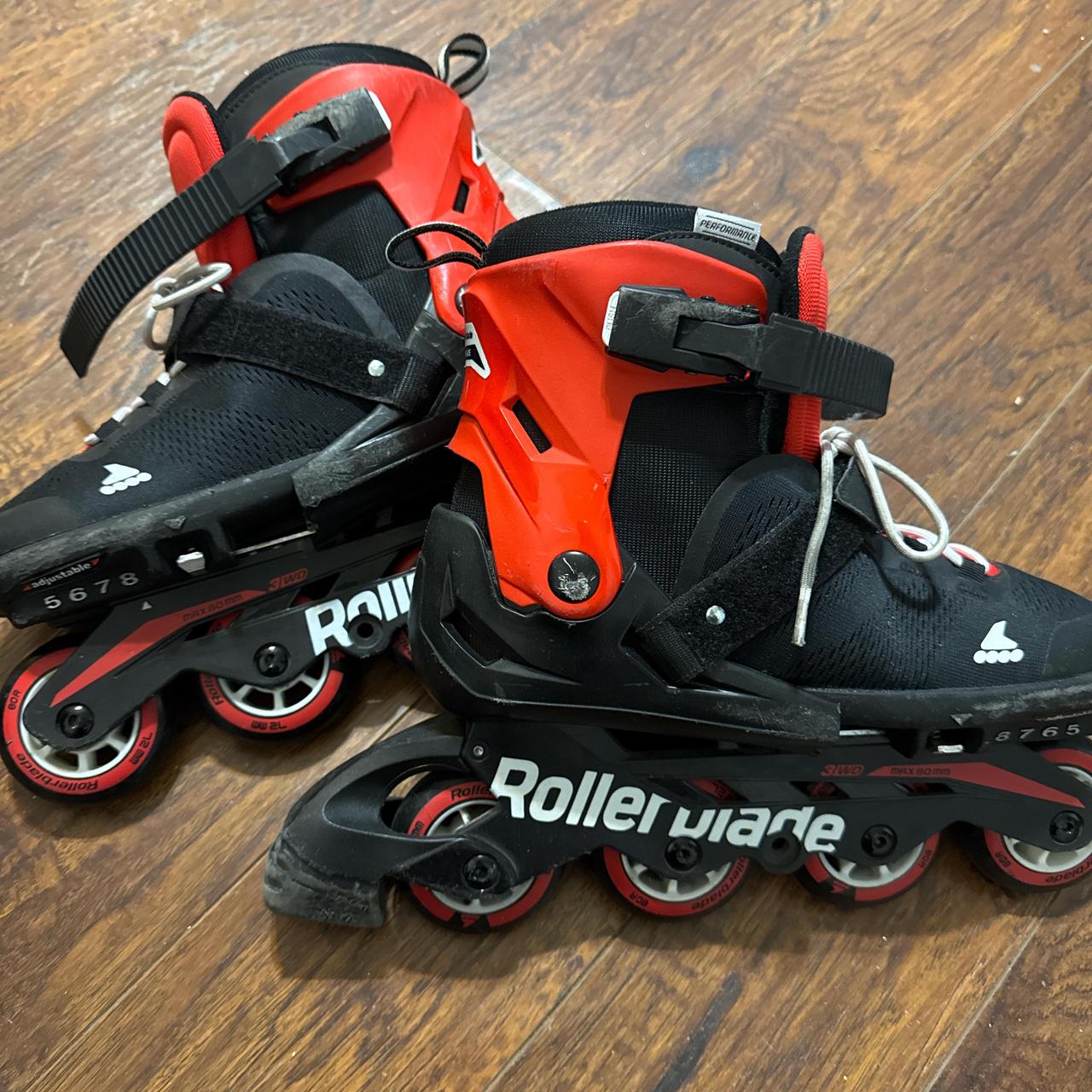 not impala. Red and black Rollerblade inline skates... - Depop