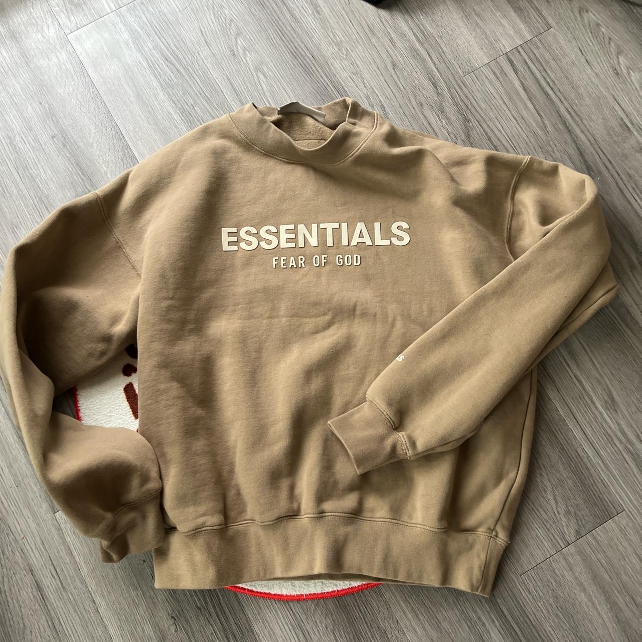 Fear of god essentials sweatshirt in kids 14/16.... - Depop