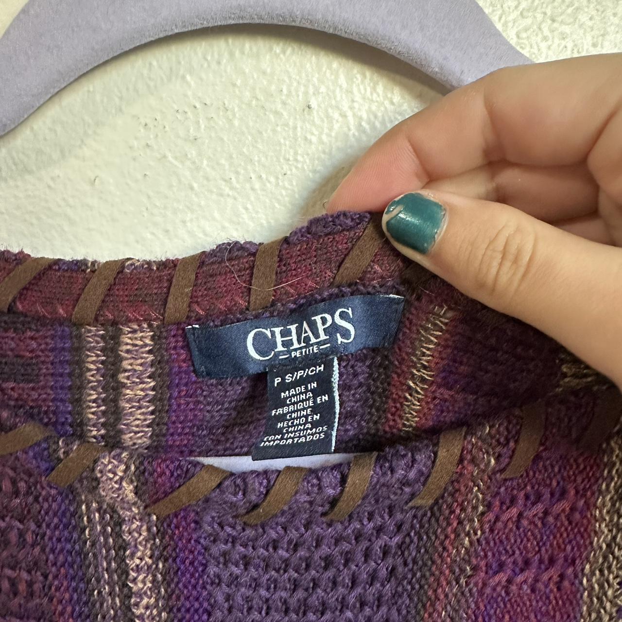 Darling striped pull over sweater by chaps, features... - Depop