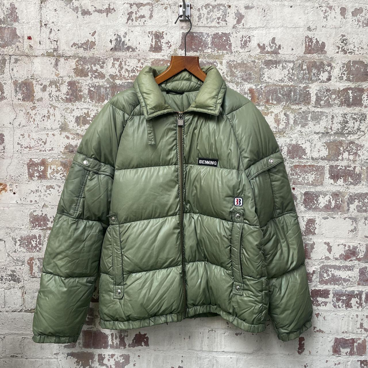 Vintage 1970s 1980s Green Italian Puffer Jacket... - Depop