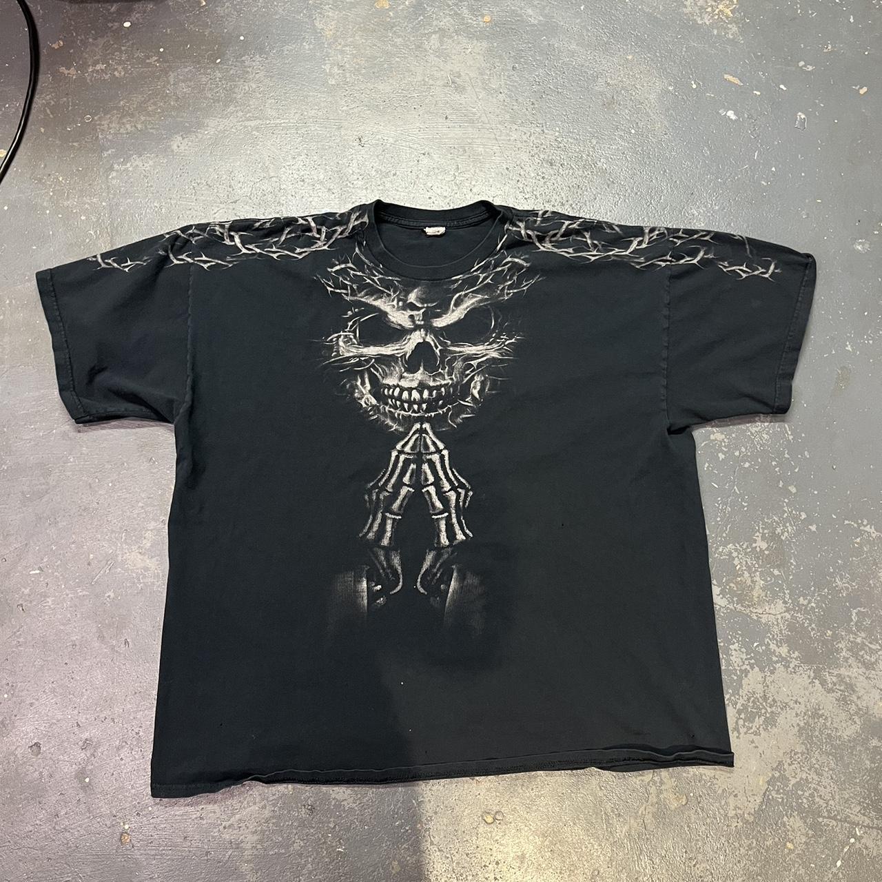 y2k Skull tee reminds me of afflictions No... - Depop