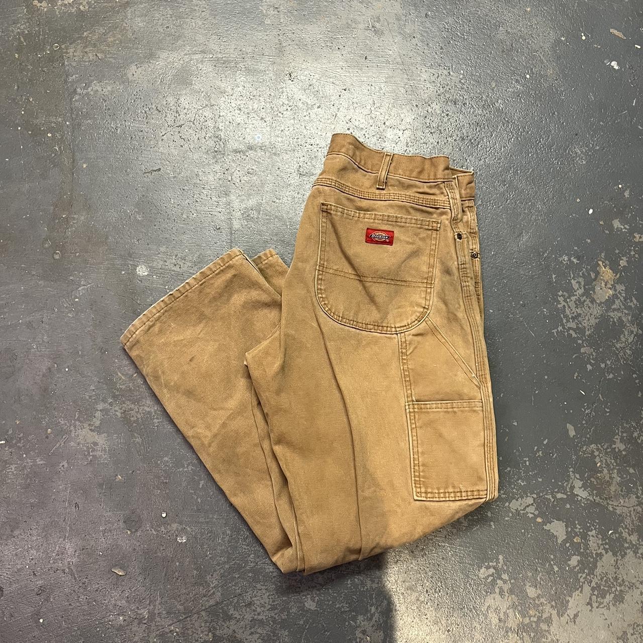 Vintage tan dickies carpenter jeans Size 32x30 NO... - Depop