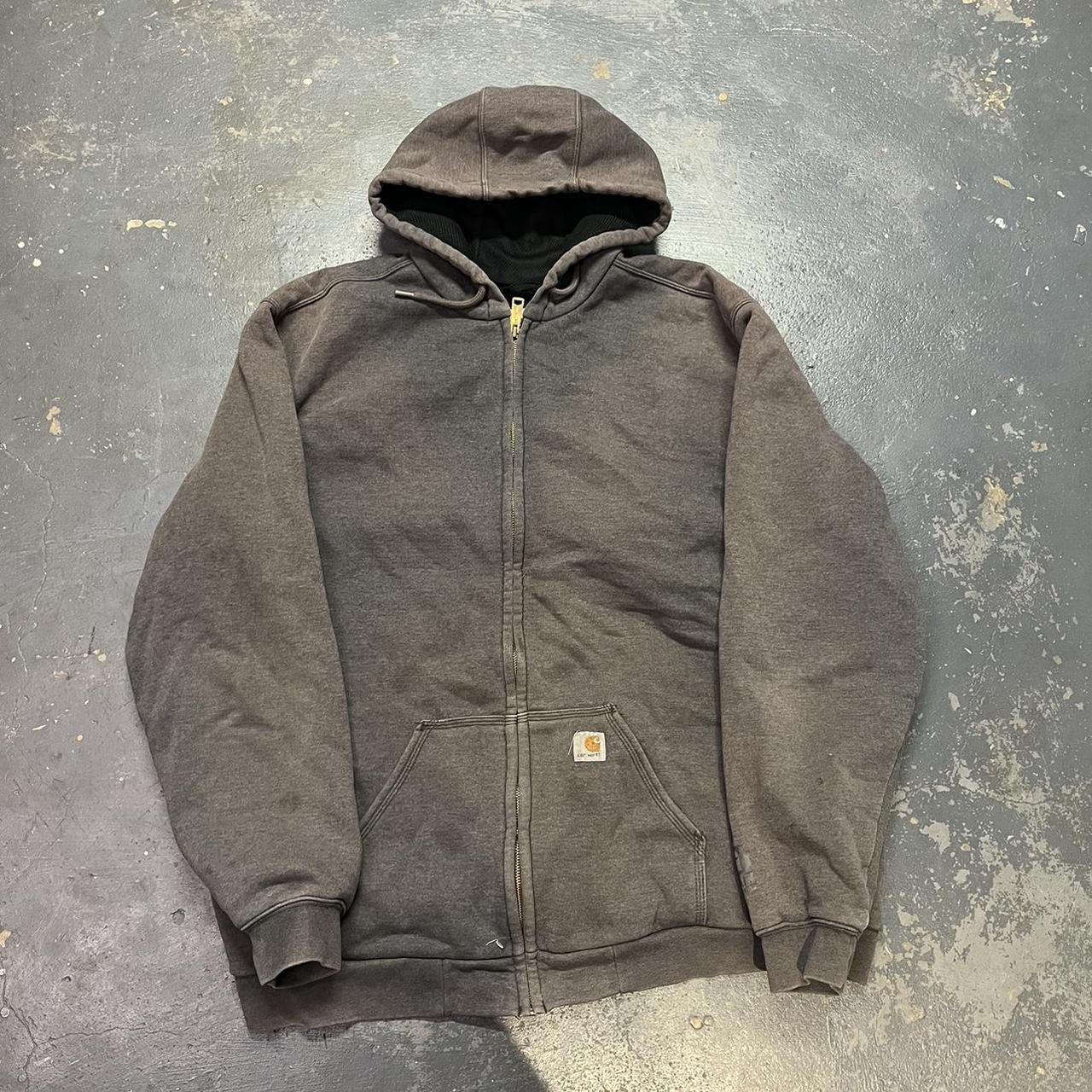 Vintage Brown Sun Faded Carhartt Zip Up... - Depop