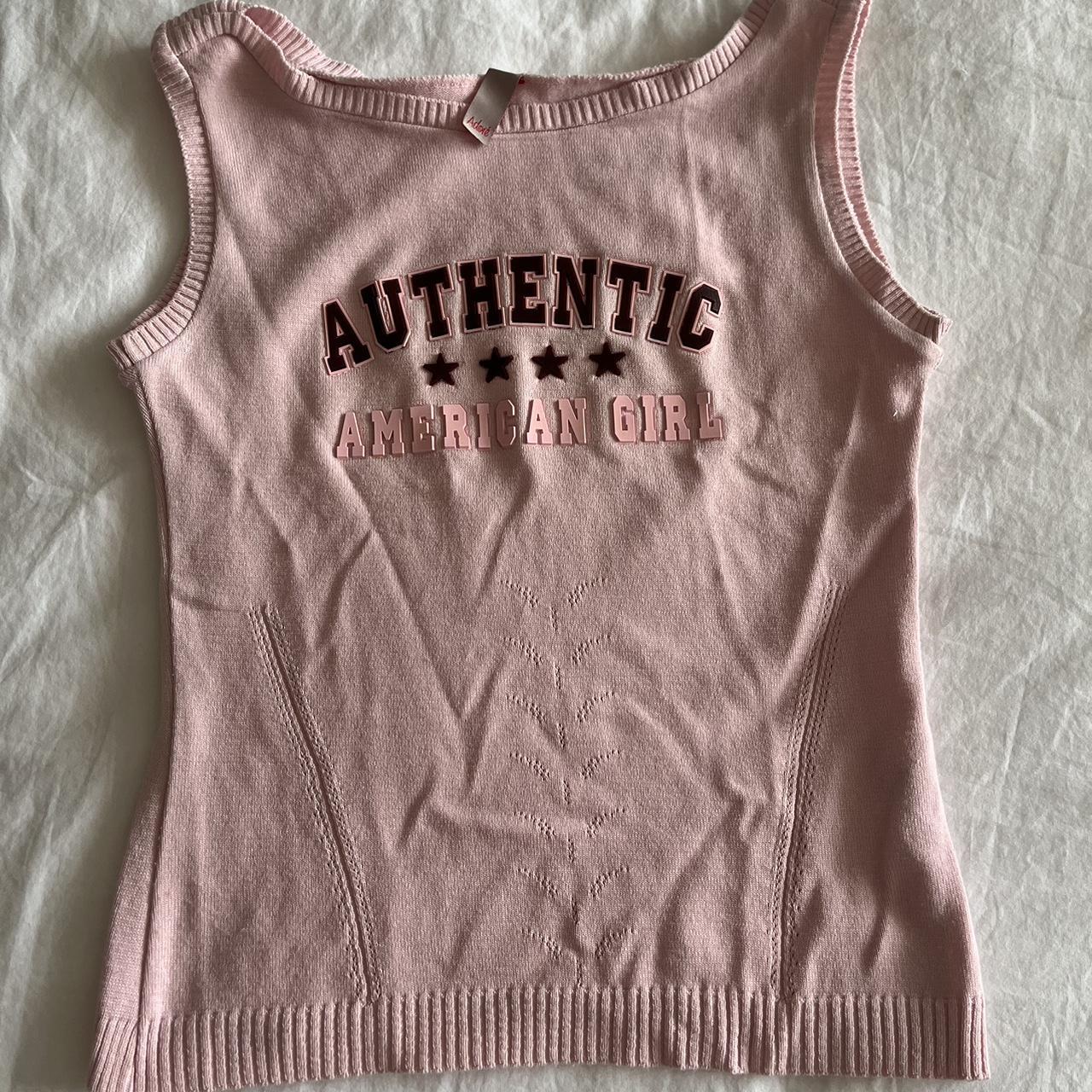 2000s vintage tank top “Authentic American Girl”... - Depop