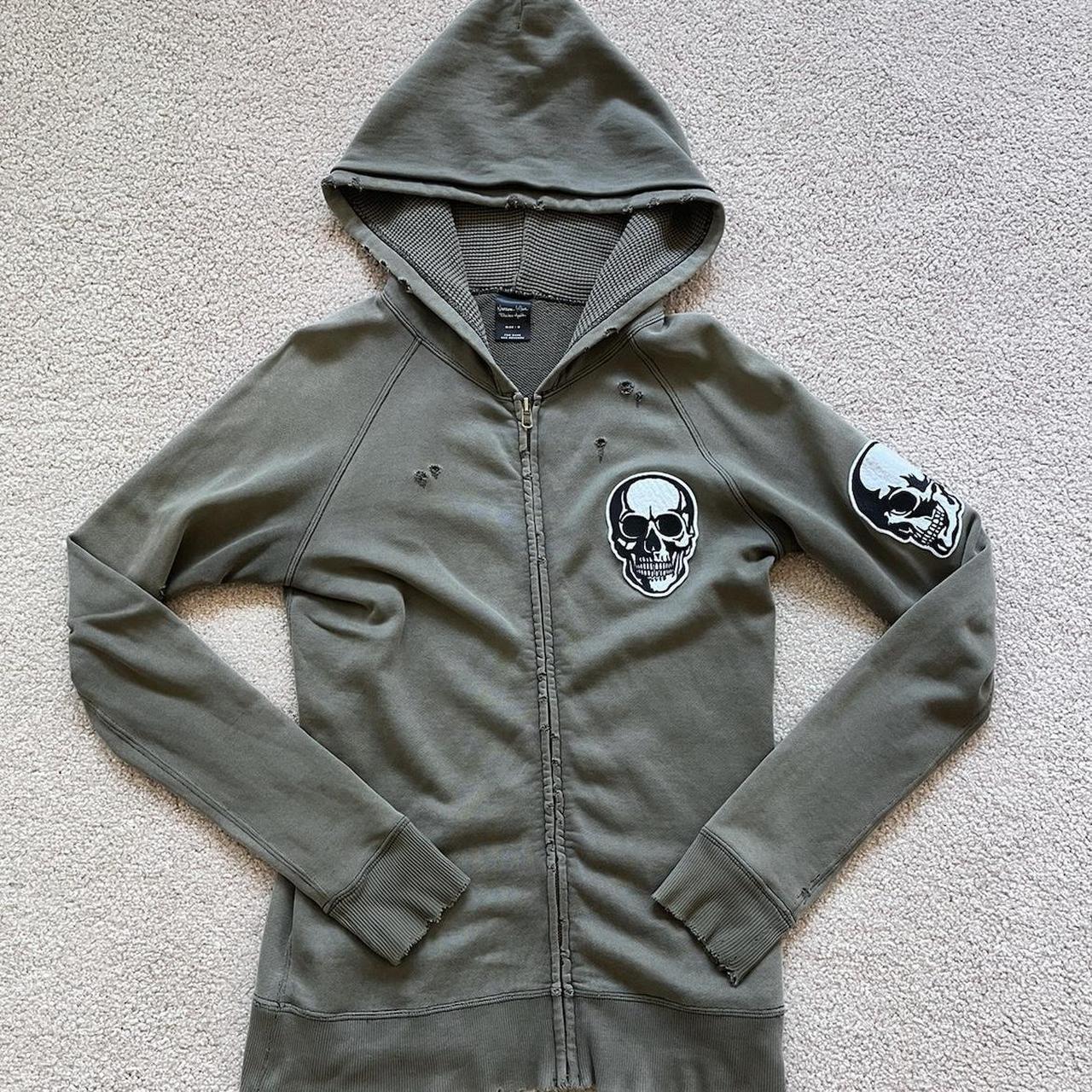 SS04 number nine double skull zip hoodie size 0 fits... - Depop