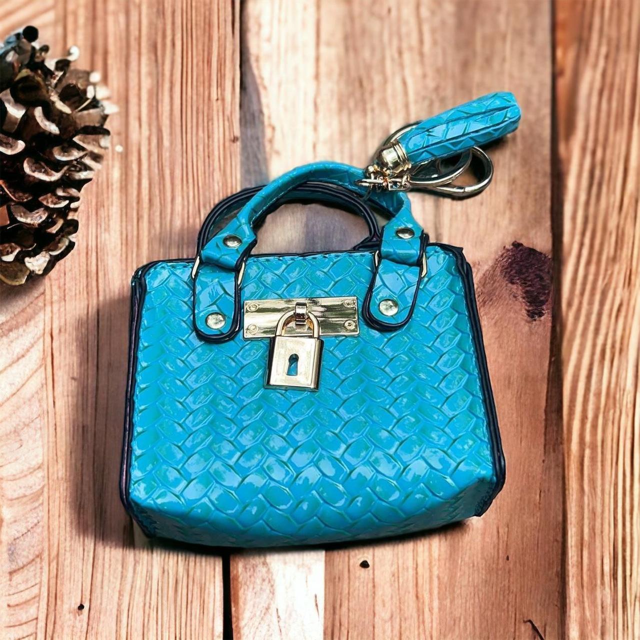 Turquoise blue mini purse wallet , clips to your... - Depop