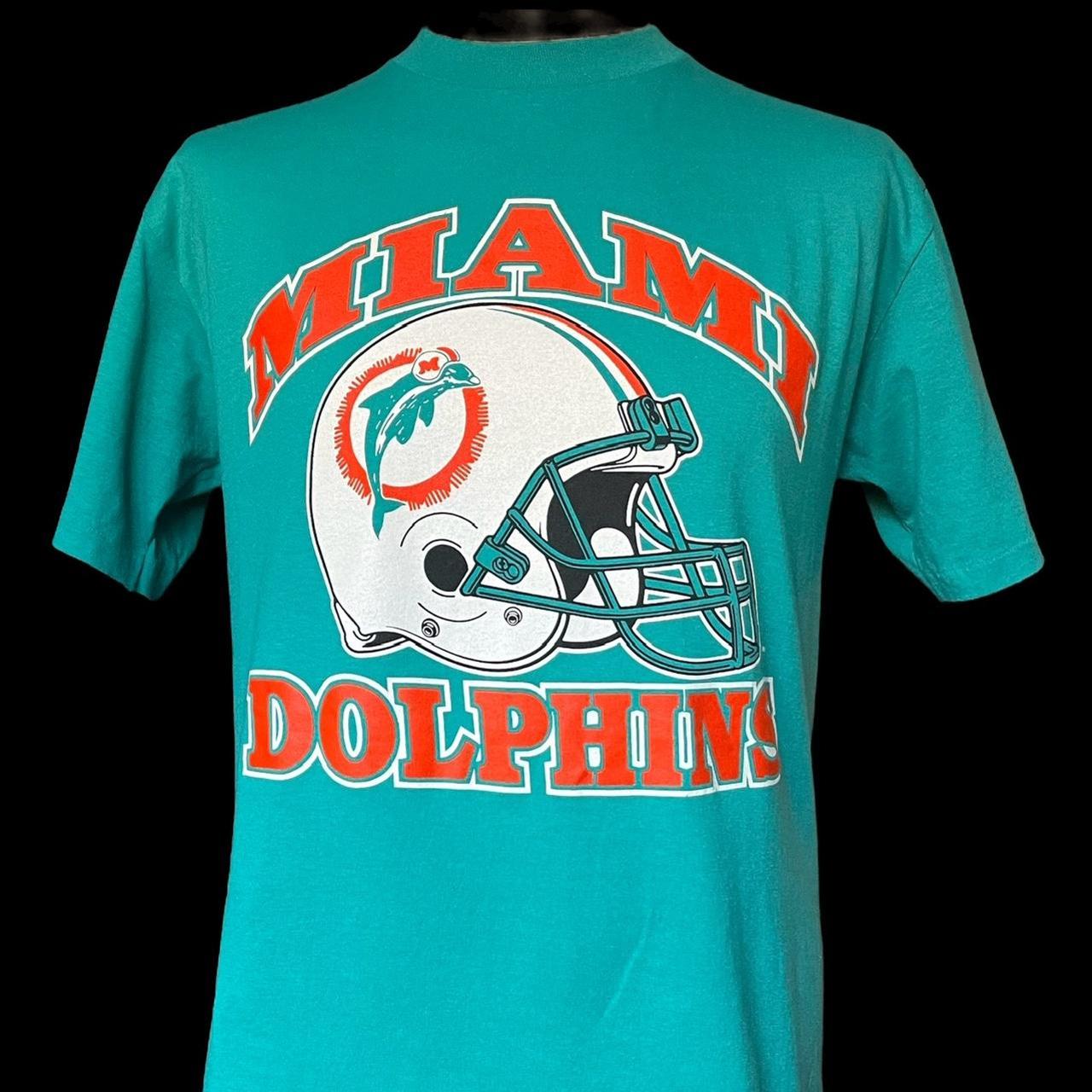Vintage 1990’s NFL Miami Dolphins T shirt Trench... - Depop
