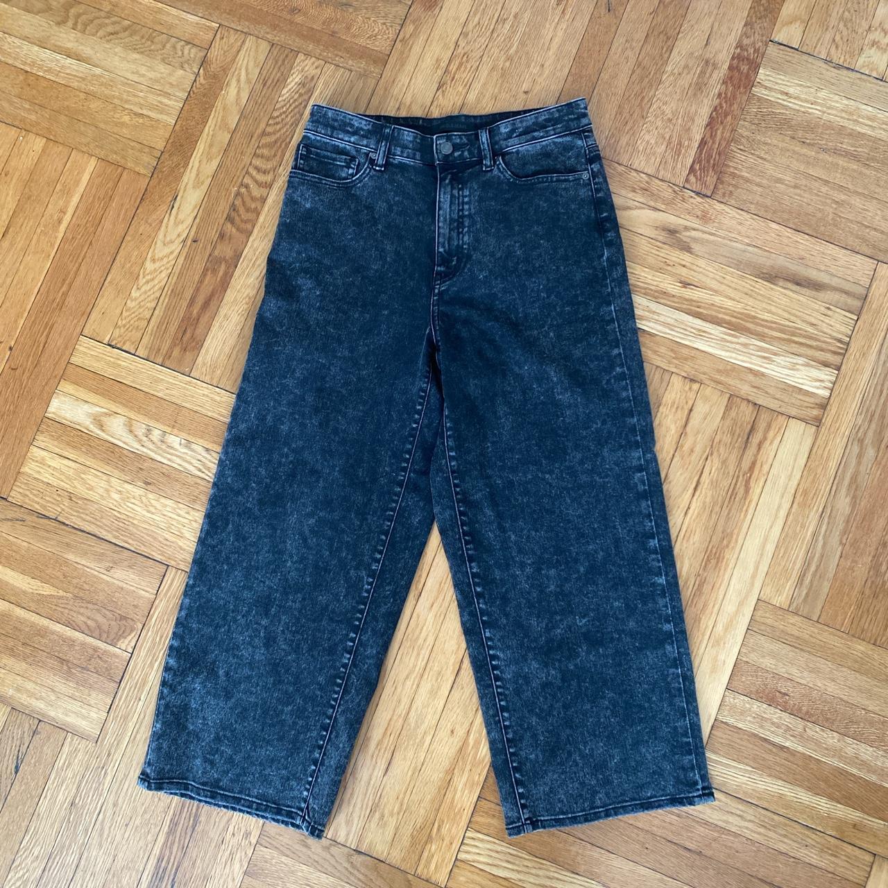 Stone washed black denim Uniqlo jeans. Pretty ... | Depop