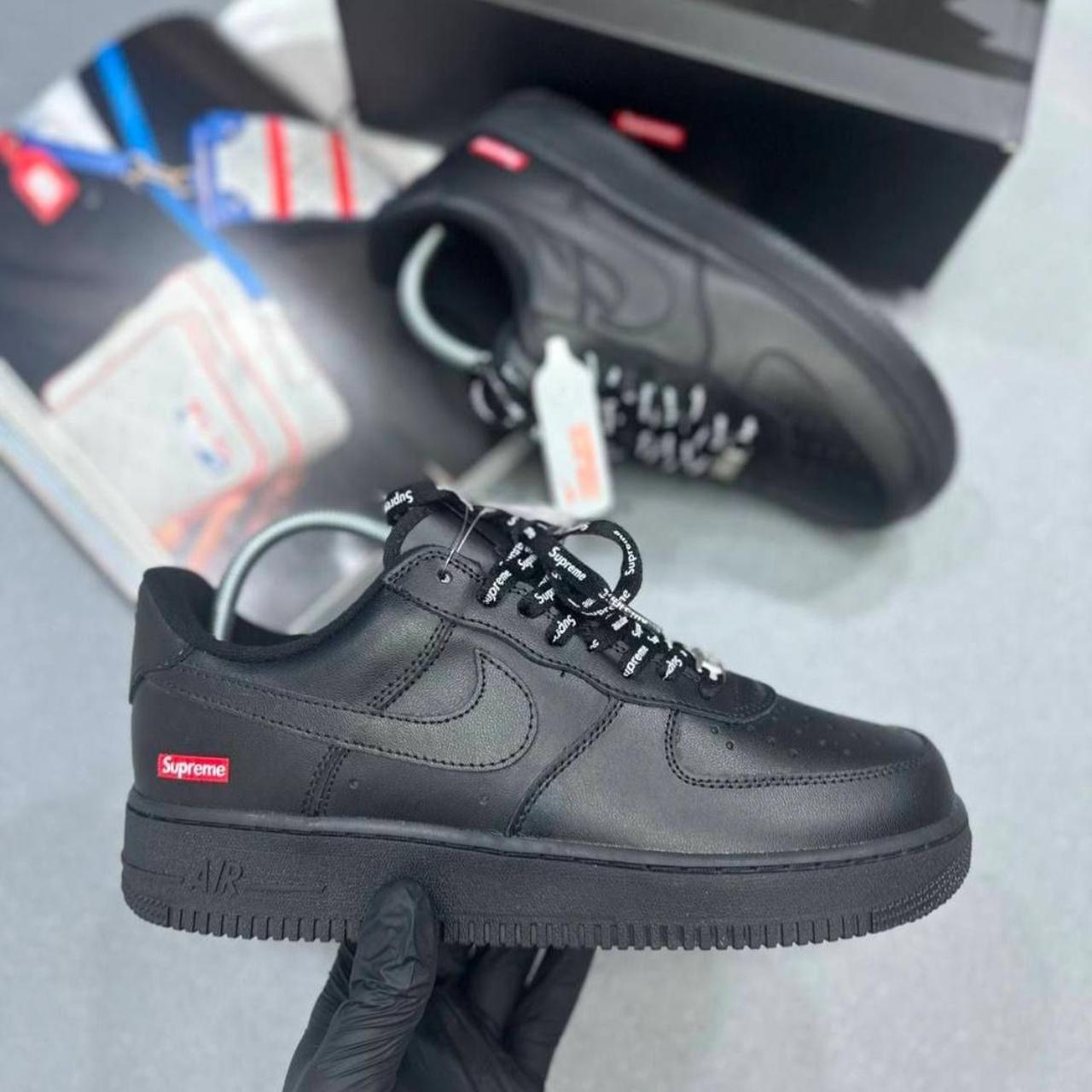 Black Supreme Air Force 1 comes with the other laces... | Depop
