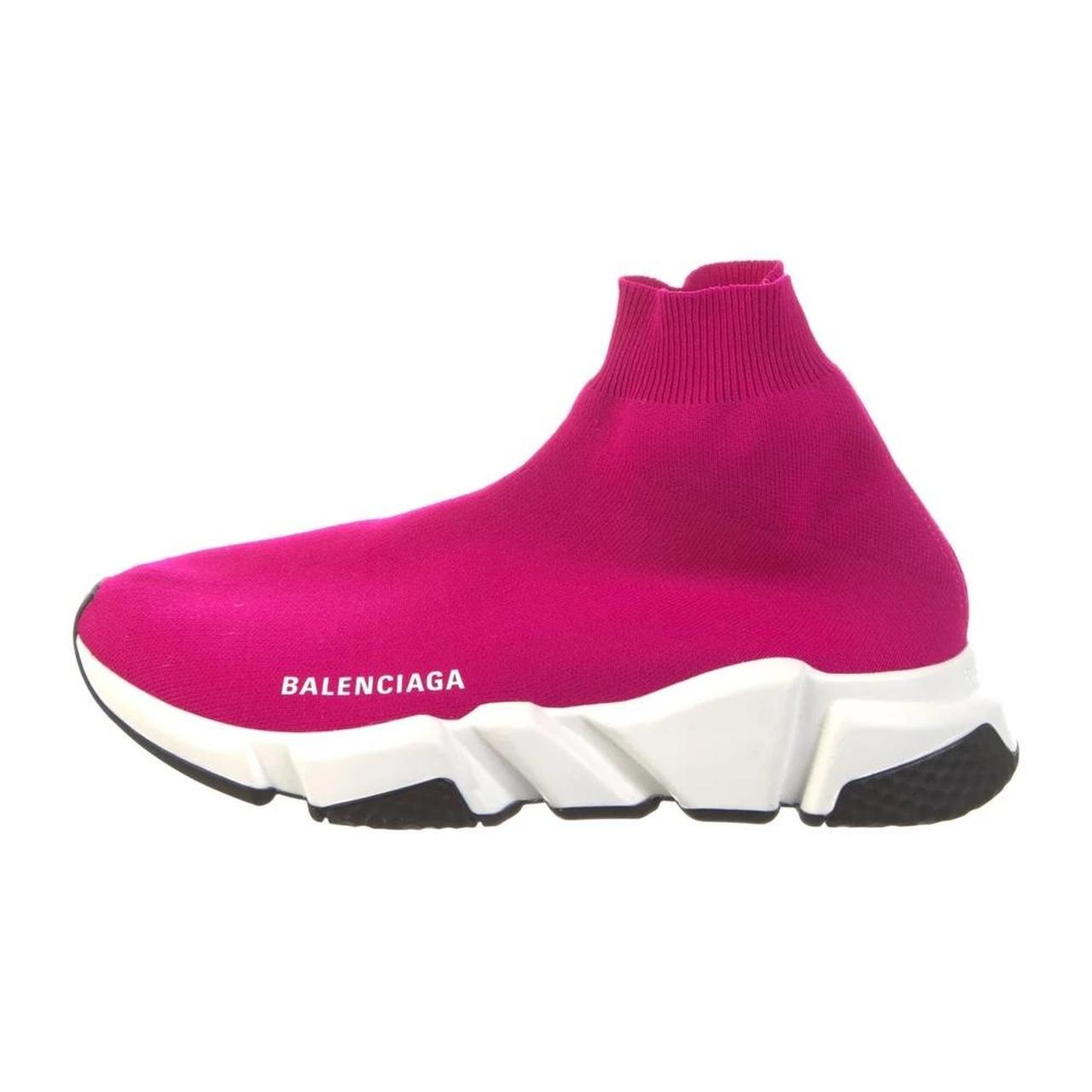 Fusia Pink Balenciaga Sock Sneakers Worn A few times... | Depop
