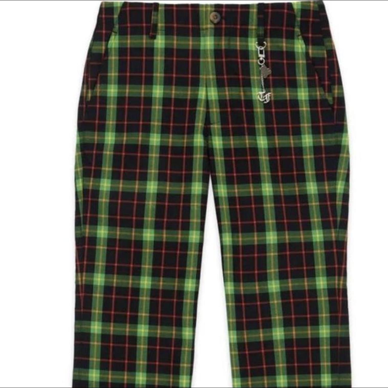Teddy fresh, sold out, mid//highrise Plaid green,... - Depop