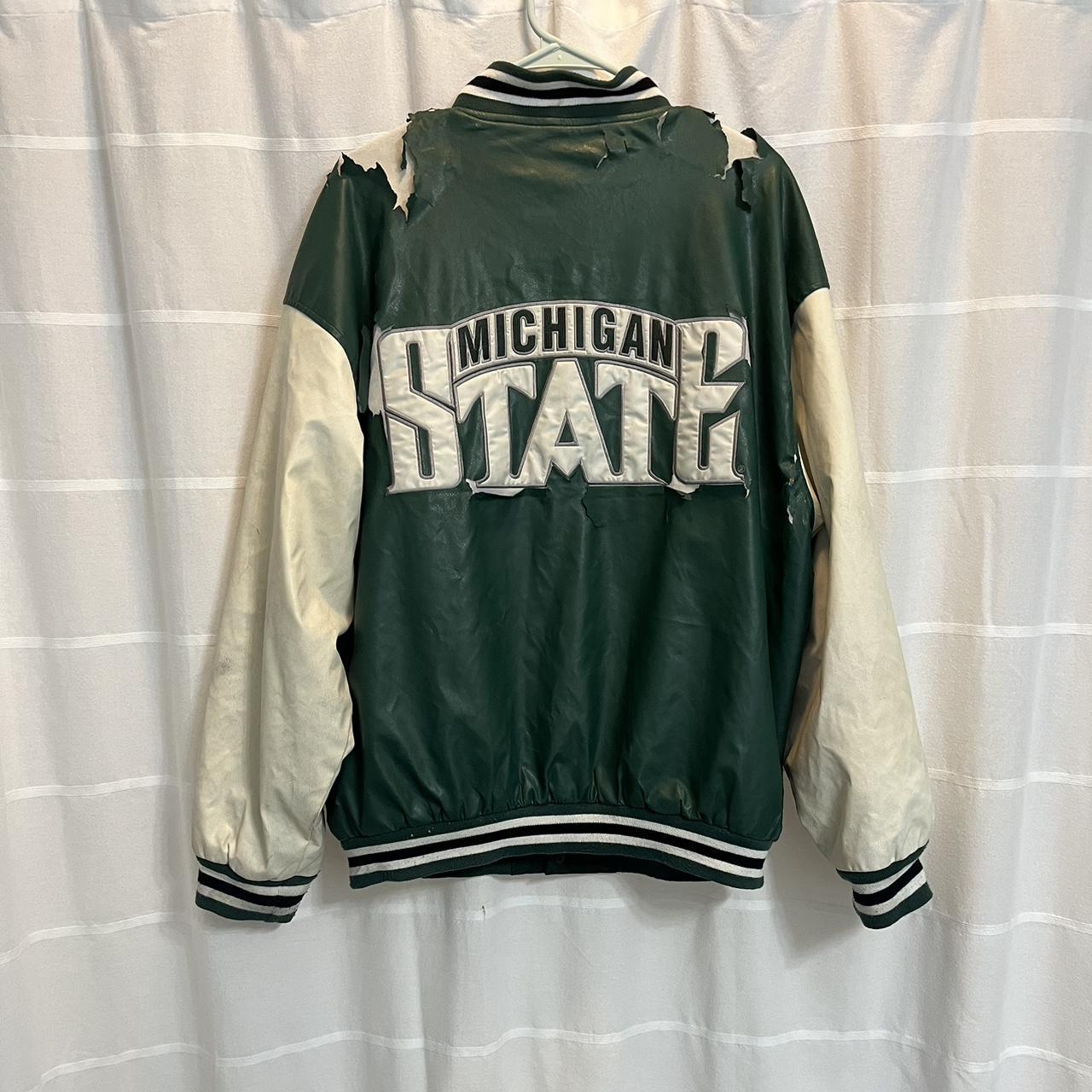 Michigan State Varsity Jacket (Distressed) | Depop