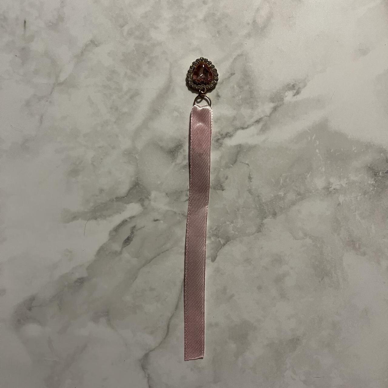 Handmade pink ribbon bookmark with cute matching... - Depop