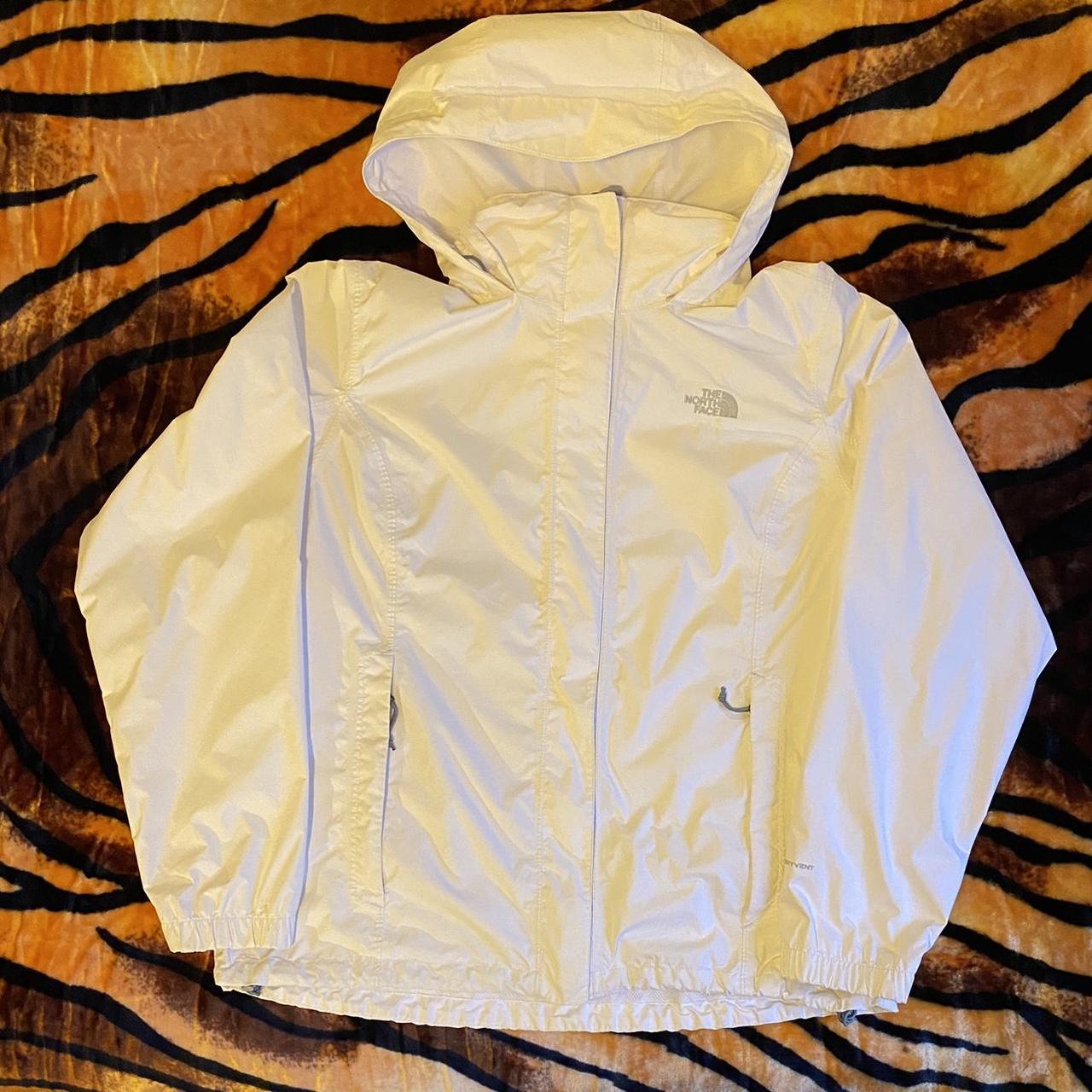 The North Face wind breaker Jacket White Size... - Depop