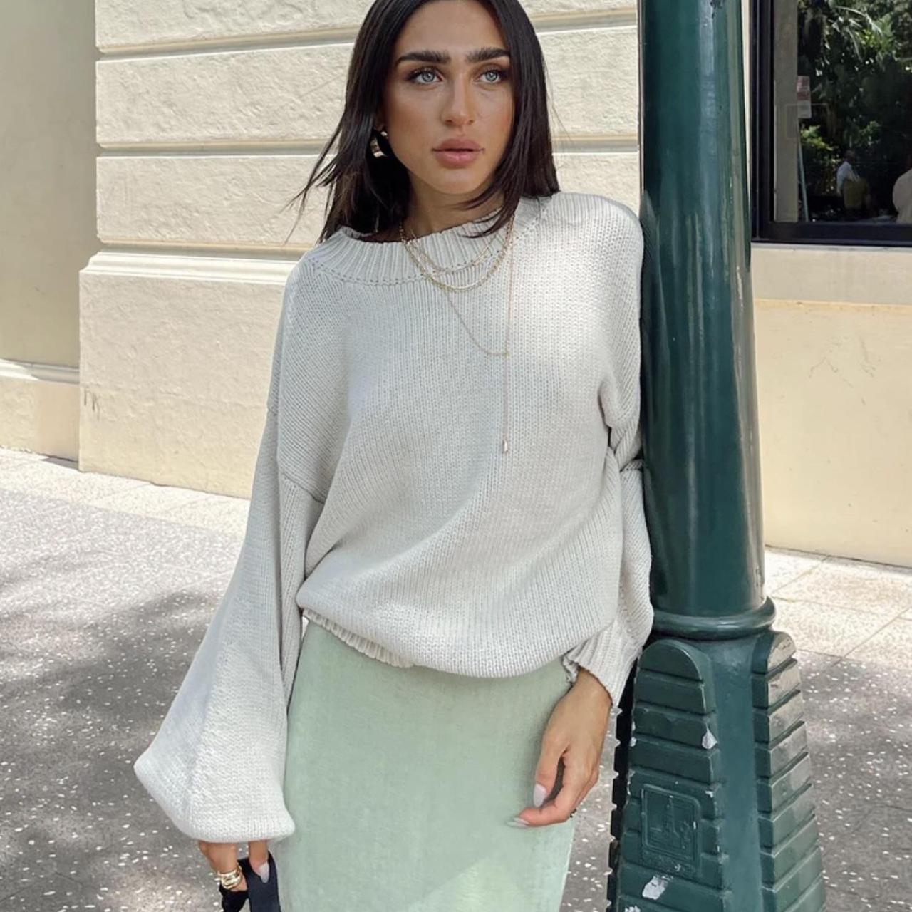 Princess Polly cream chunky knitted jumper - Depop