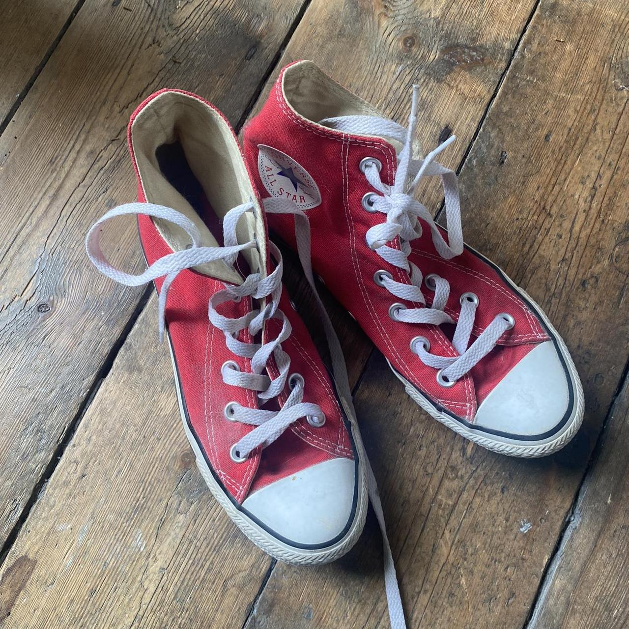Vintage red Converse all stars size 5 in amazing... - Depop