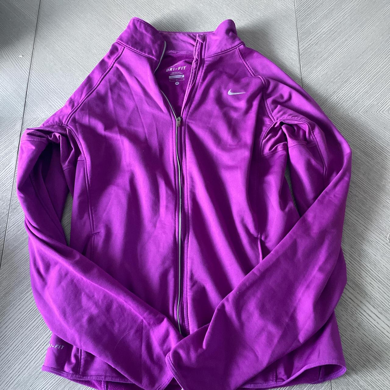 Nike purple zip-up dri fit jacket size medium... | Depop