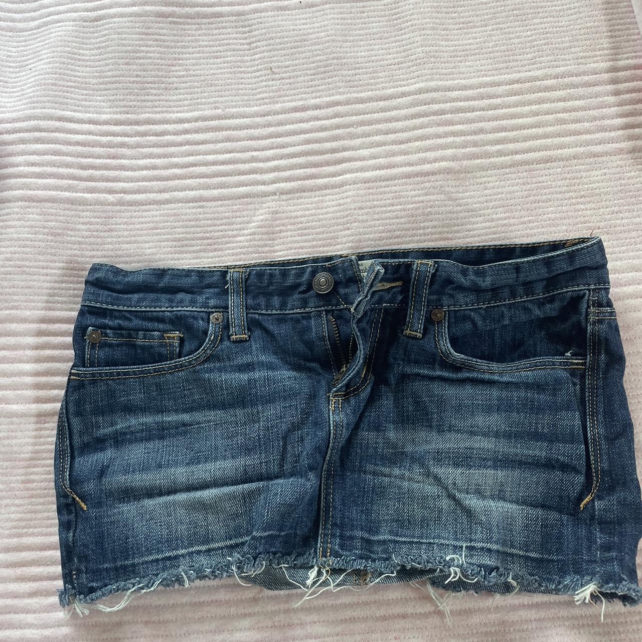 Vintage Abercrombie and Fitch denim mini skirt SO SO... - Depop