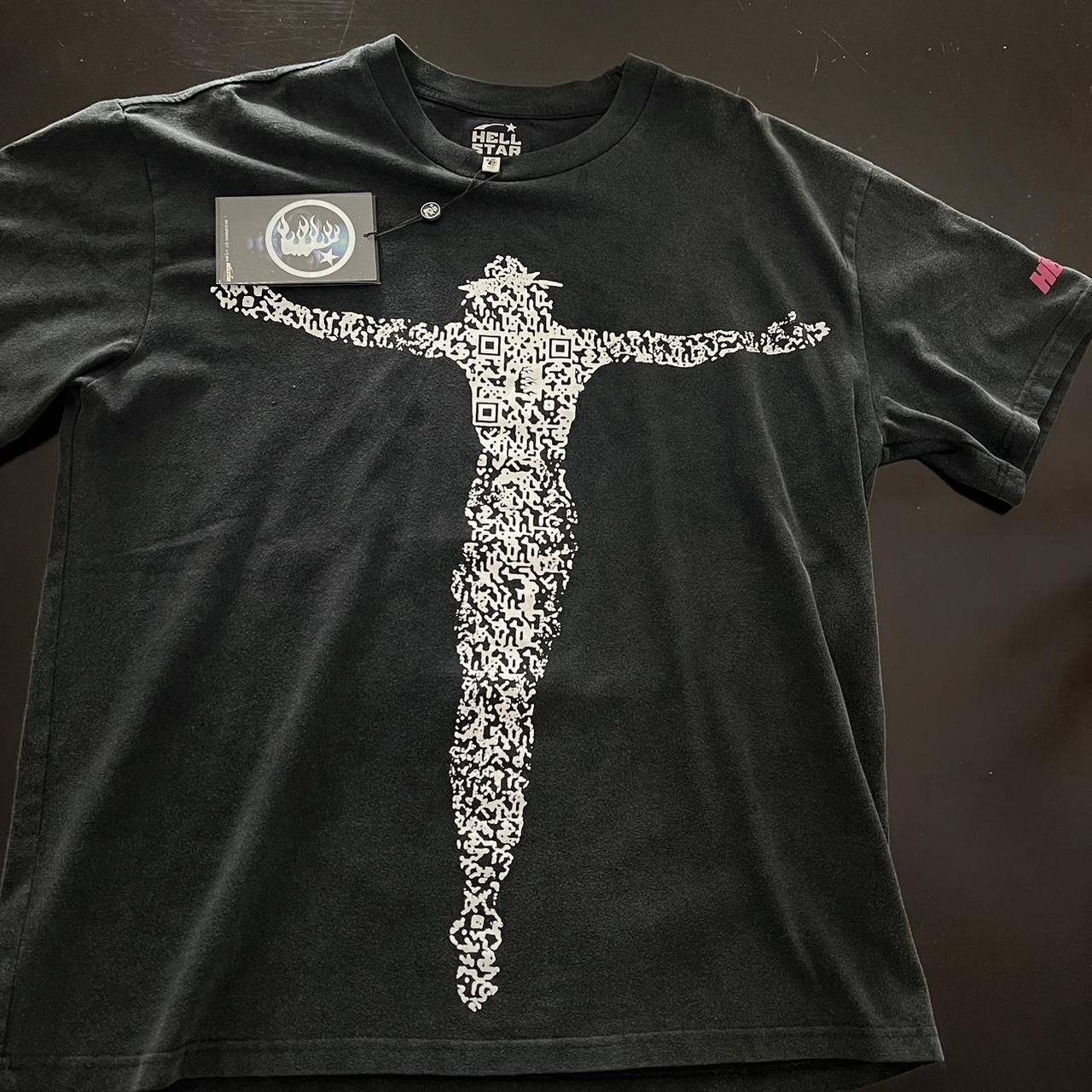 Hellstar jesus qr t shirt Size M fits L Worn once - Depop