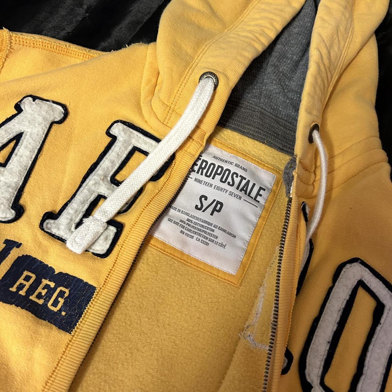 Men’s Aeropostale yellow zip up jacket ZIPPER IS... - Depop