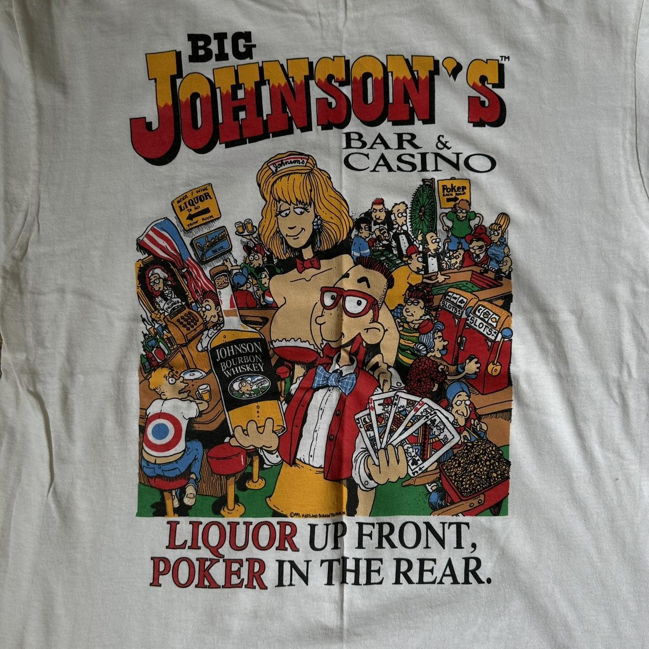 Vintage 1994 Big Johnson Bar & Casino T-Shirt Size:... - Depop