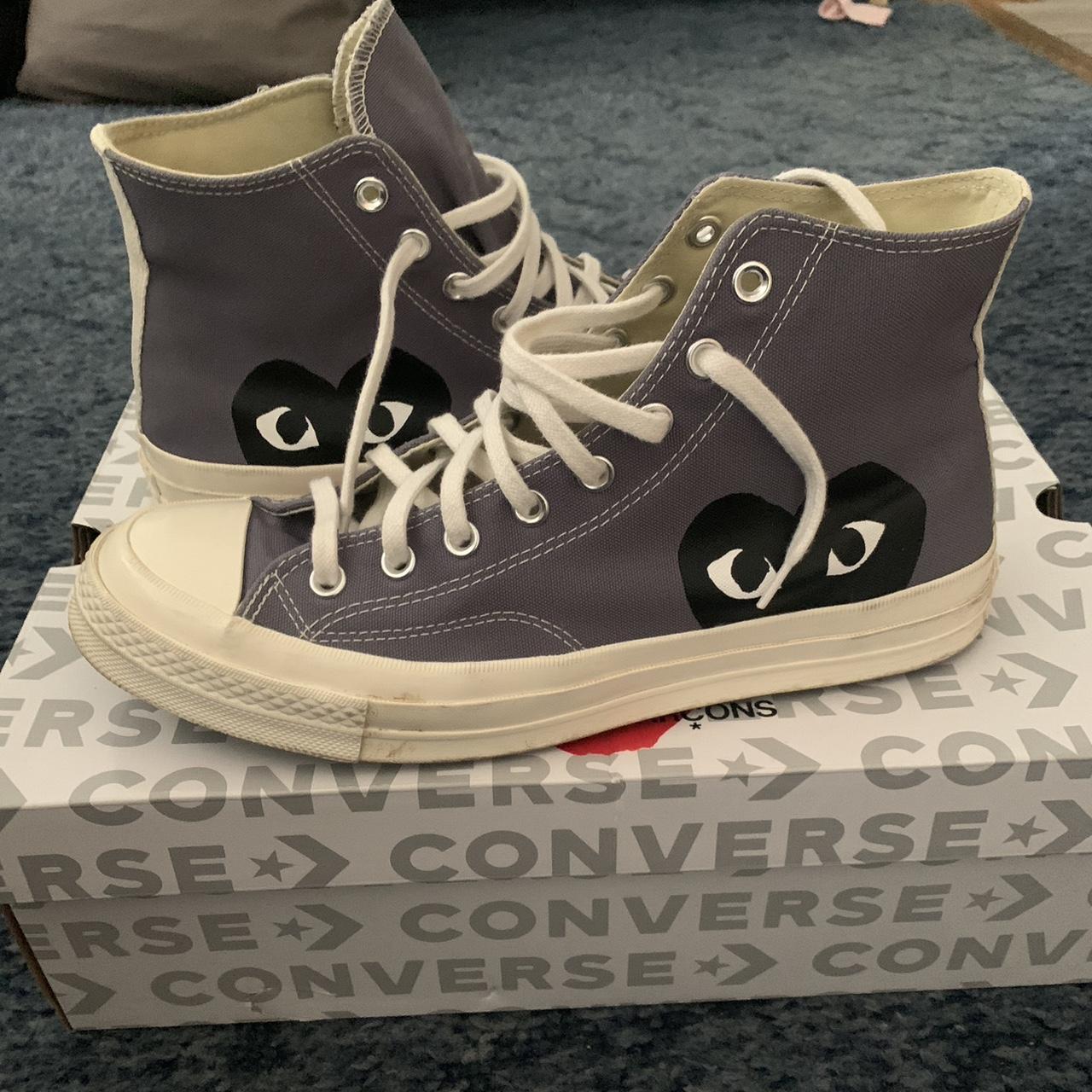 Grey CDGS Converse Includes box, Size 10 men’s Few... - Depop