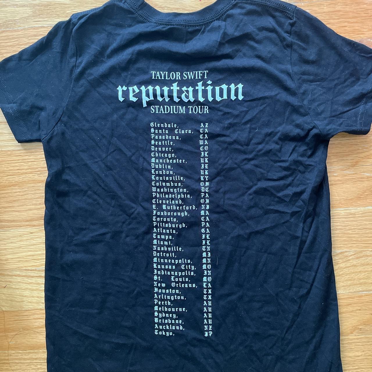 taylor swift reputation black baby tee. features... - Depop