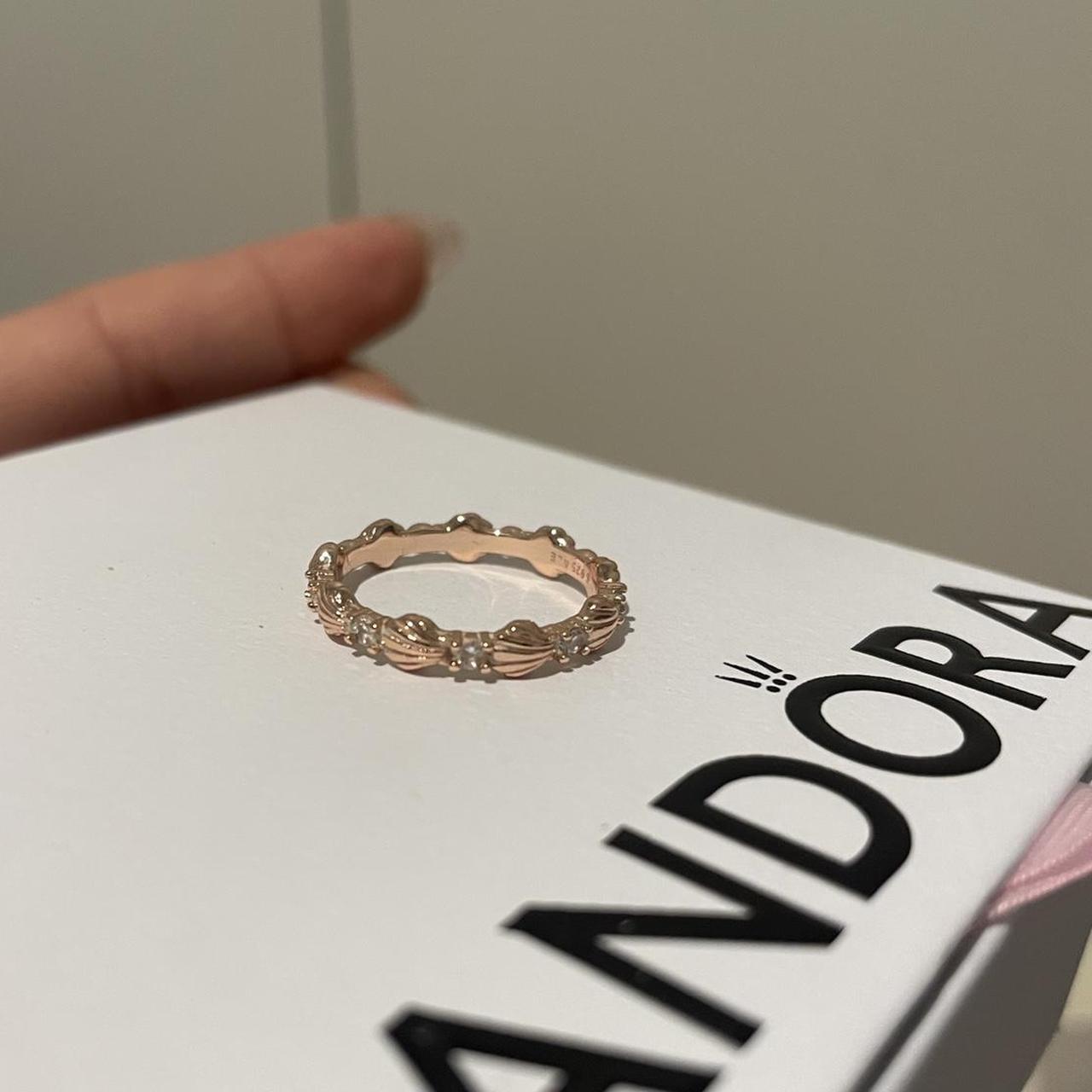 Size 52 shell rose gold Pandora ring - Depop