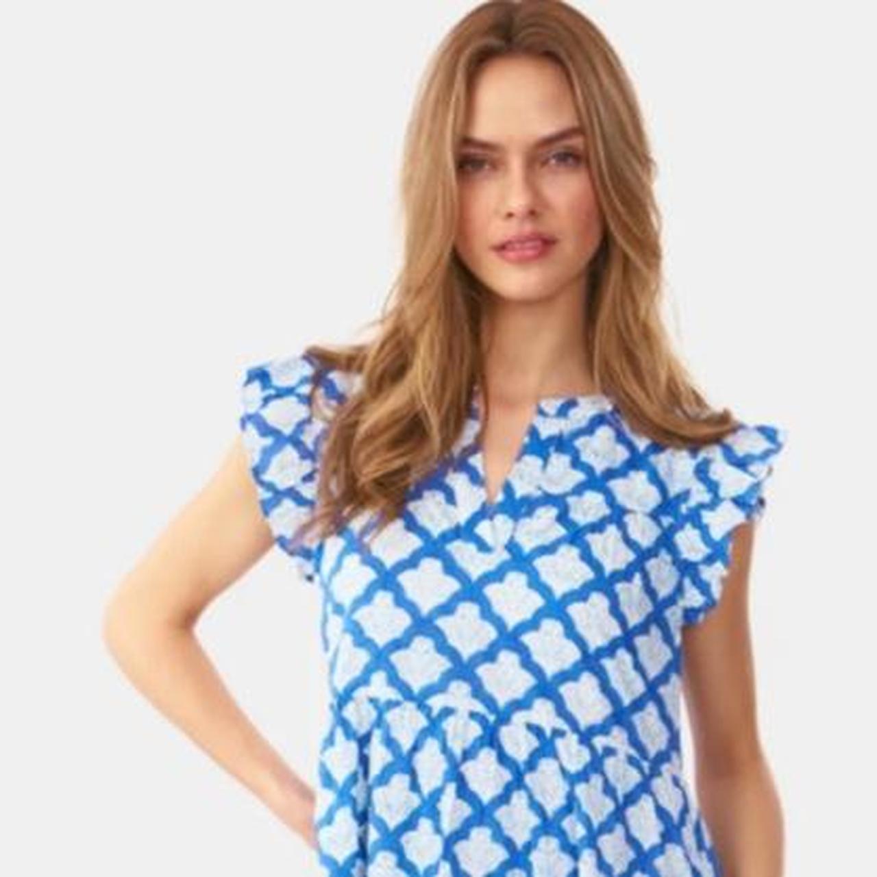 ROLLER RABBIT Navy and multi-coloured boho dress... | Depop