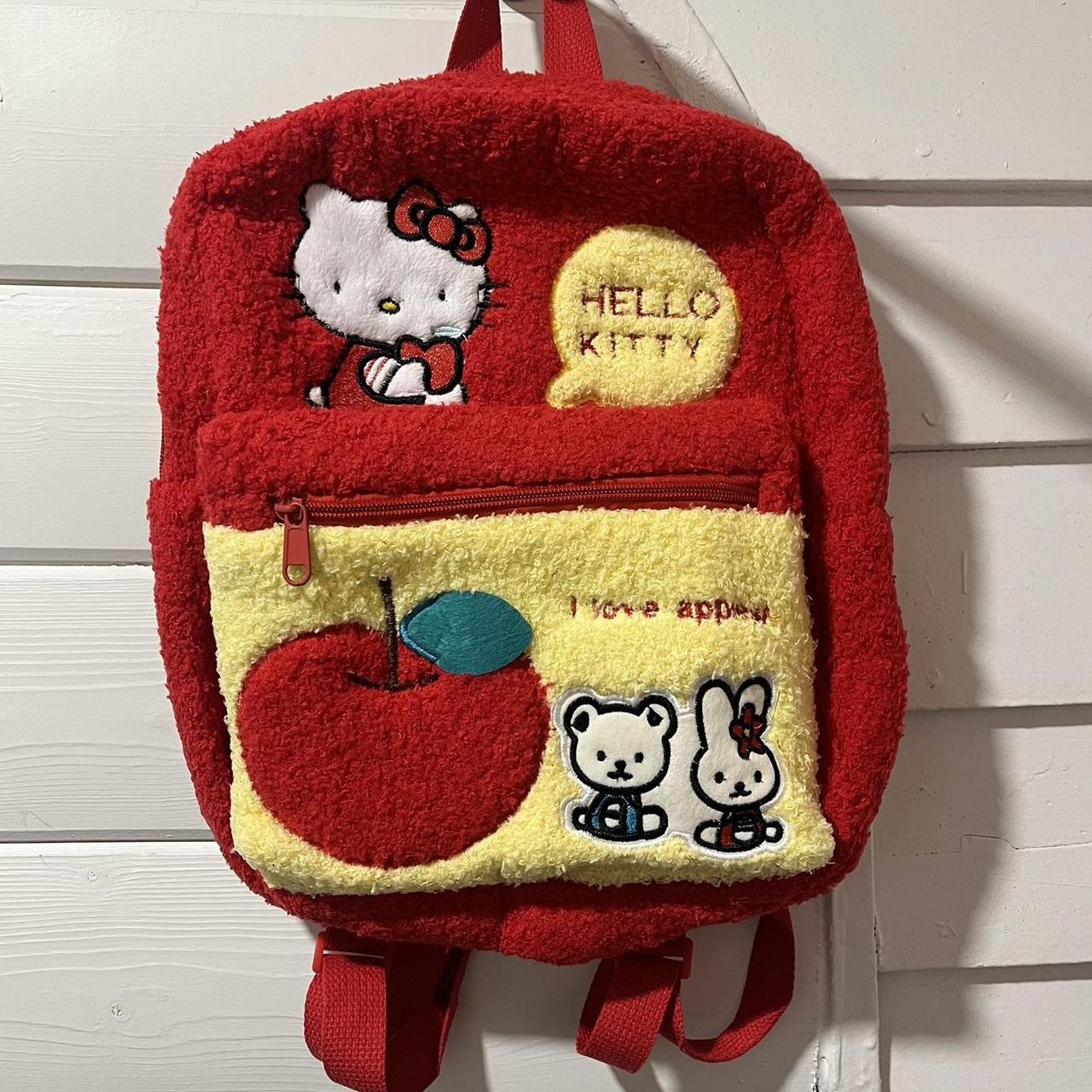 🍎New Hello Kitty Soft Plush Red Backpack🍎 VERY RARE... - Depop