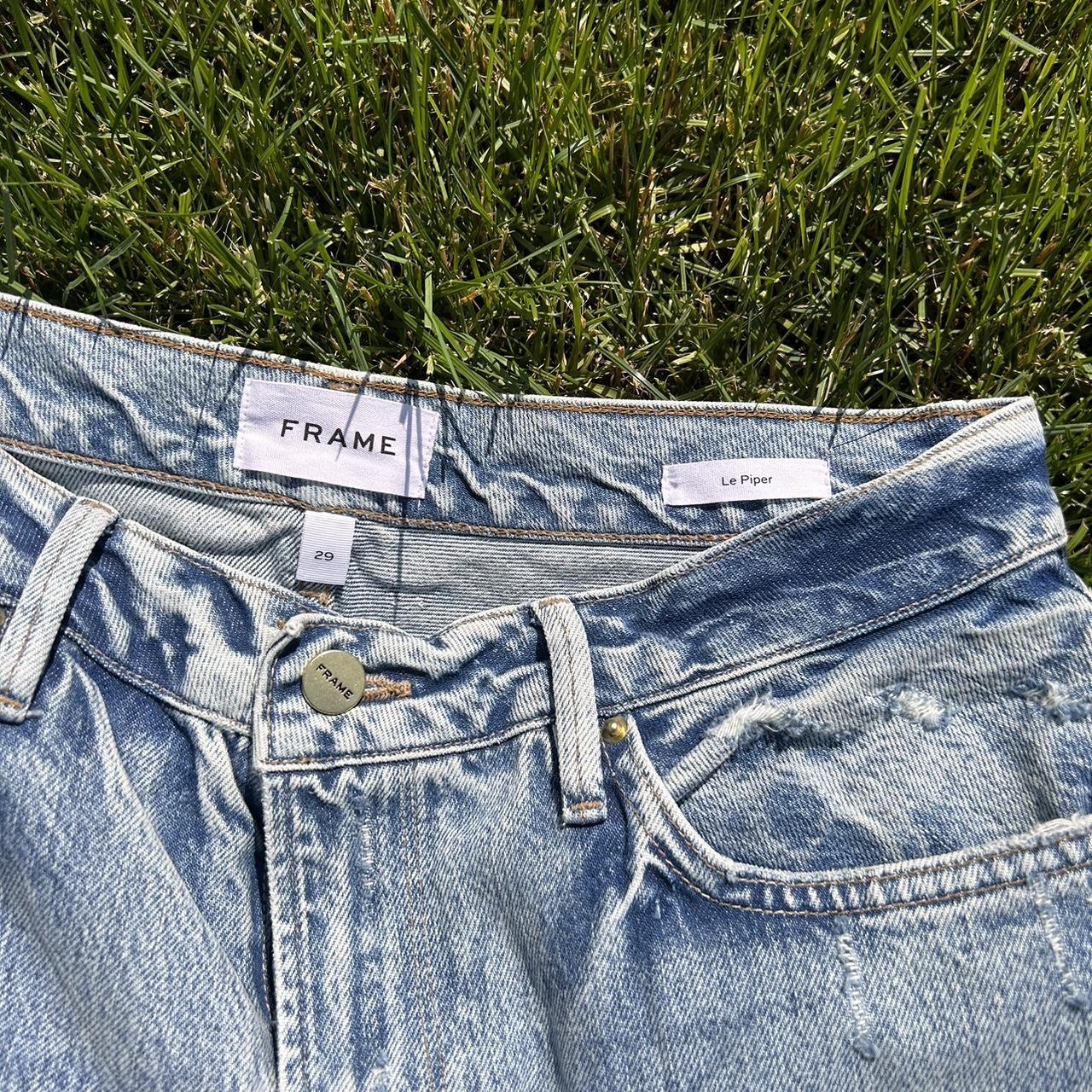 FRAME Le Piper Raw Hem Straight-Fit Jeans 29 - Depop