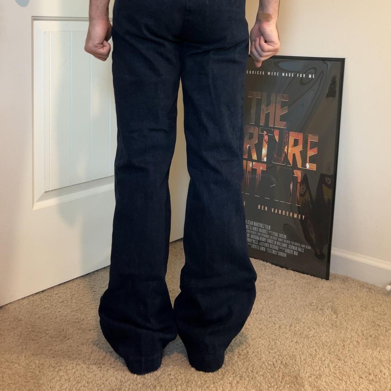 Vintage Y2K blue slim fit flared... - Depop