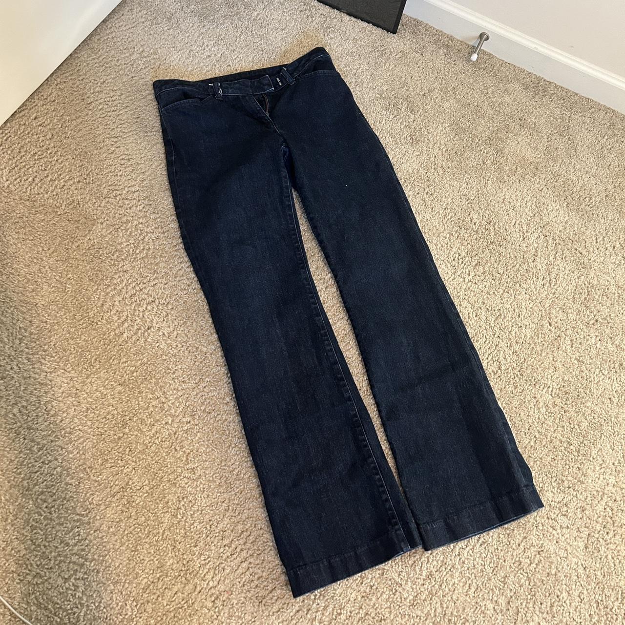 Vintage Y2K blue slim fit flared... - Depop