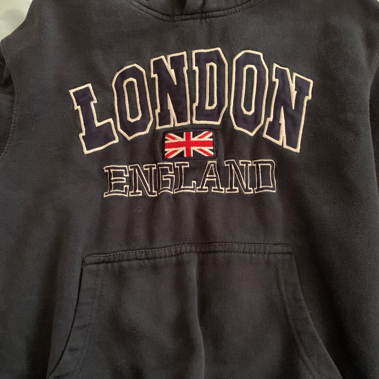navy london england hoodie xs, been worn a couple... - Depop