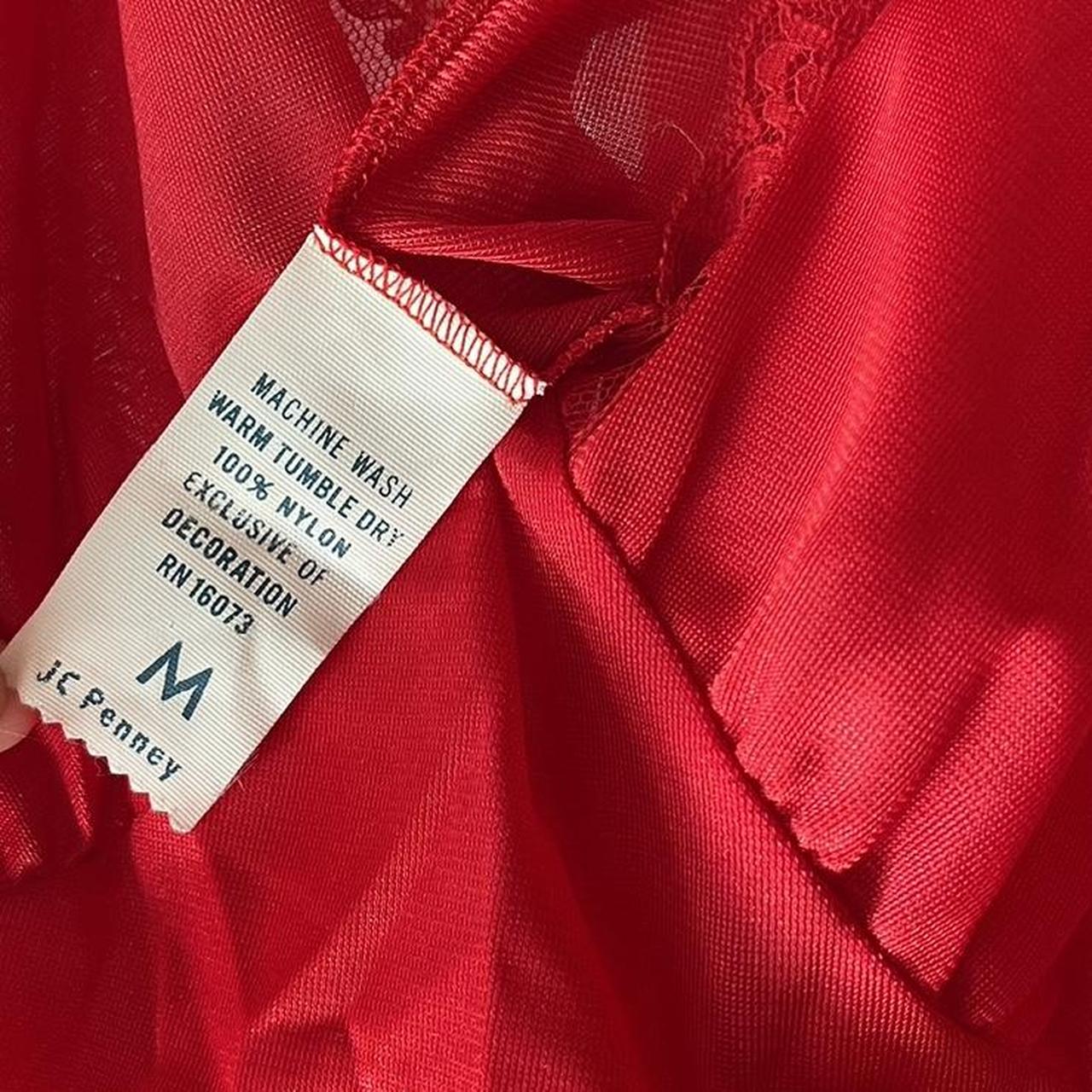 Gorgeous Vintage Red Lacy Full Length Slip Dress JC... - Depop