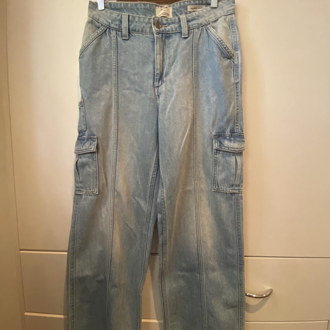 Blue denim “Asia Fit” cargo pants from Cotton On.... | Depop