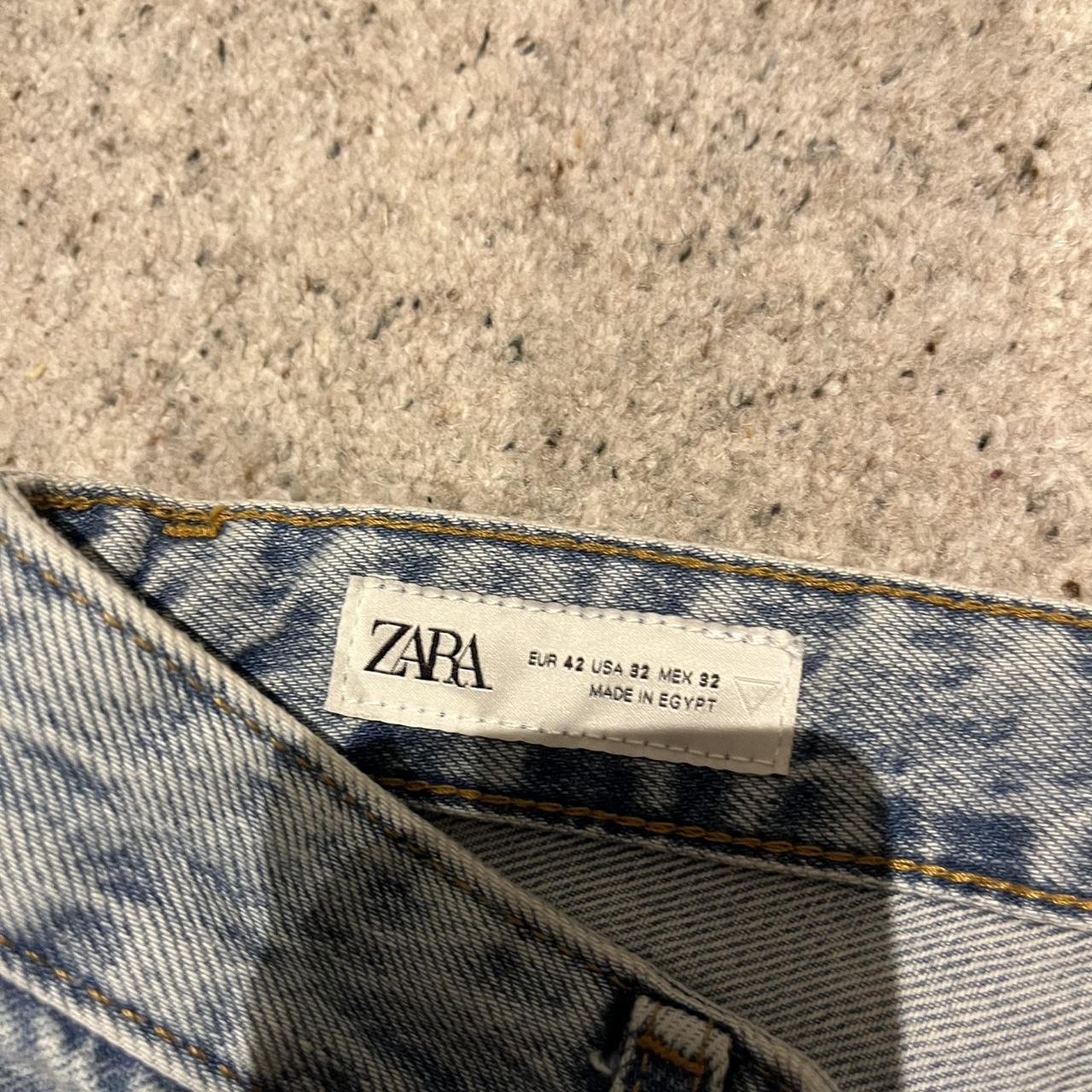 Zara flared jeans Never worn waist 32 light blue | Depop