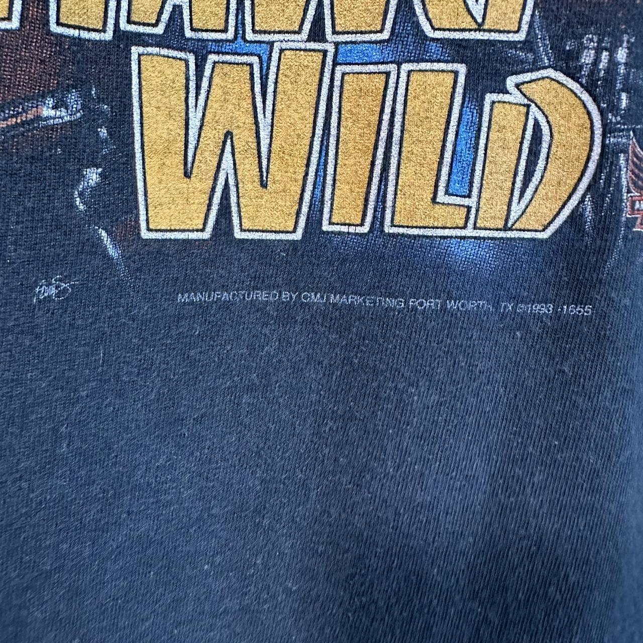 90s Vintage 3D Emblem Hawg Wild Biker Shirt Tag-... - Depop