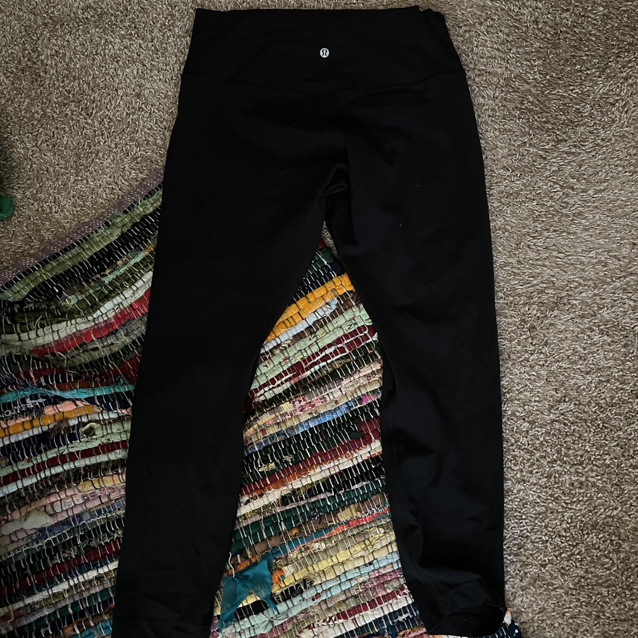 black lululemon leggings slight pilling no tag size... - Depop