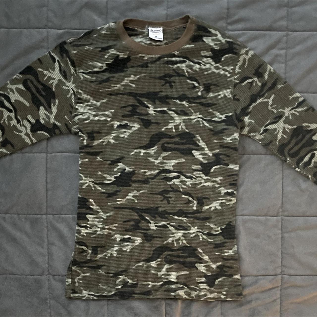 vintage old navy camo long sleeve cool camo print... - Depop