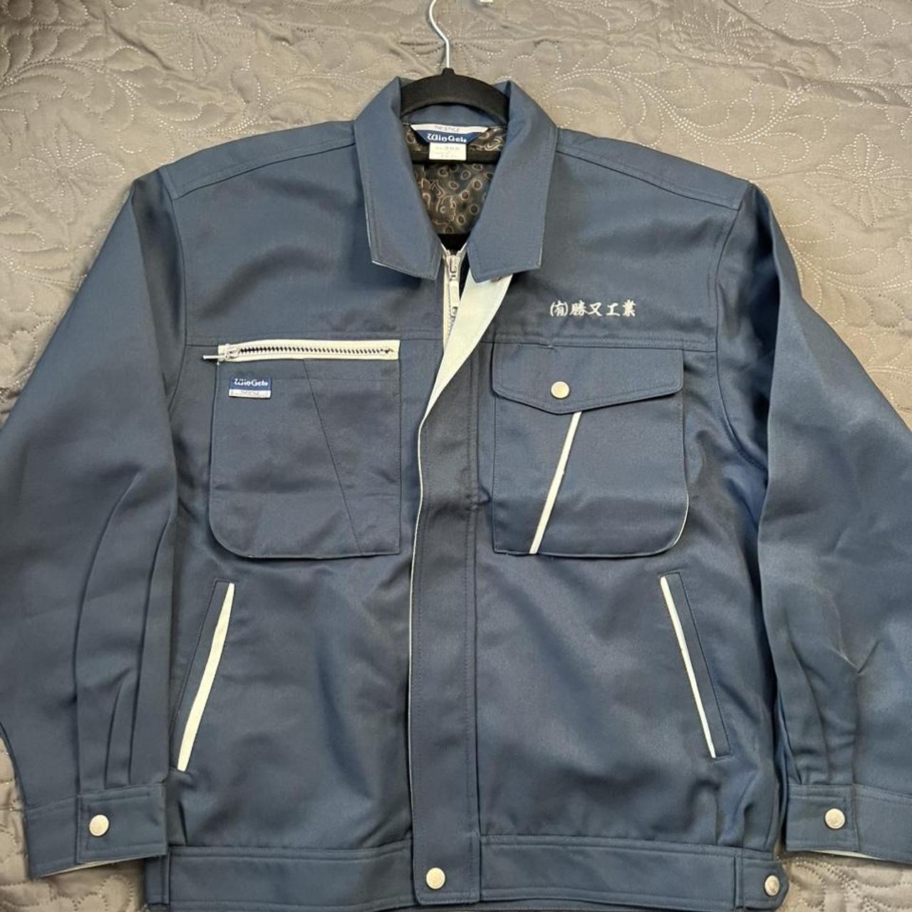 Vintage Japanese Work Uniform Jacket Button... - Depop