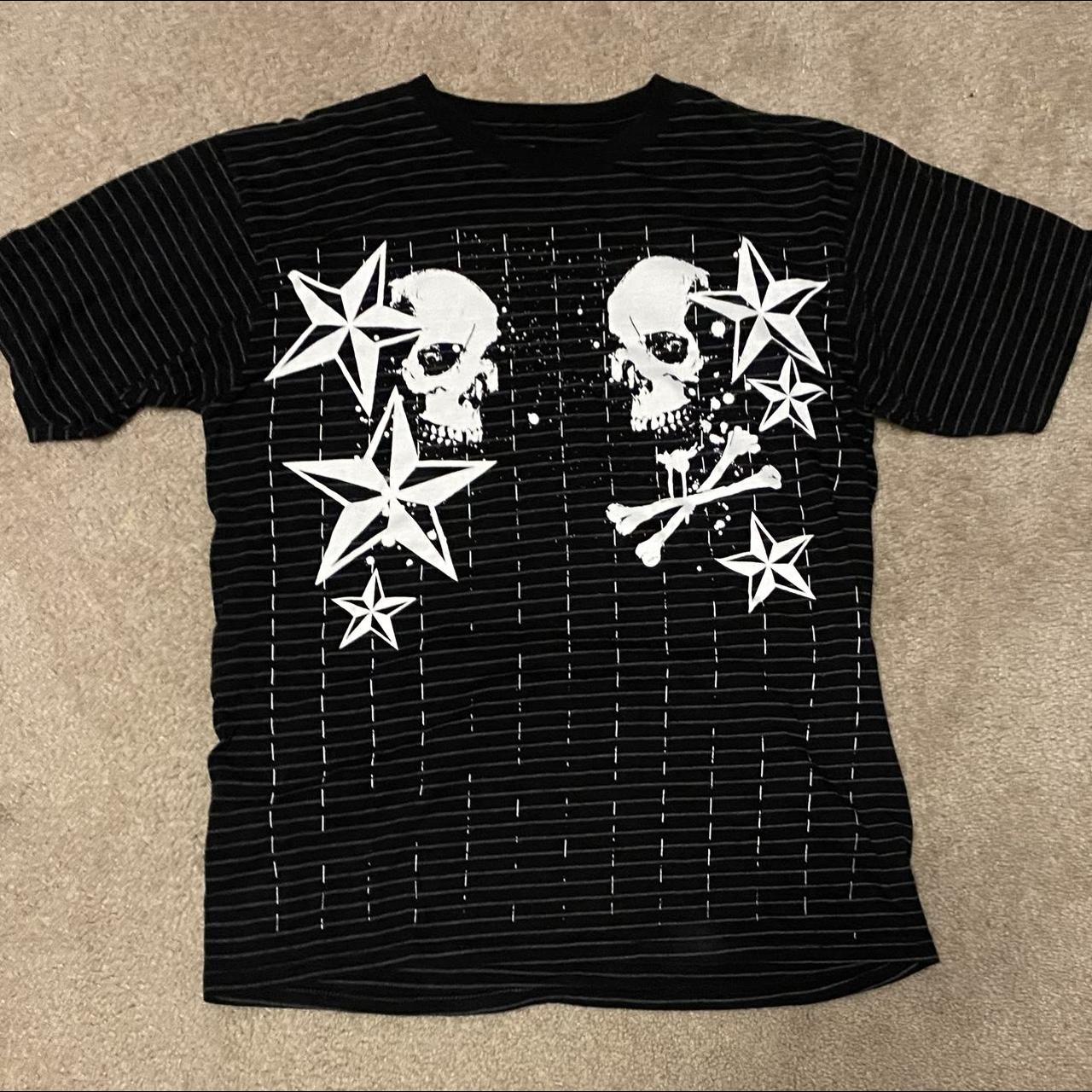 Cool cyber y2k mallcore skull shirt Fits XL Super... - Depop