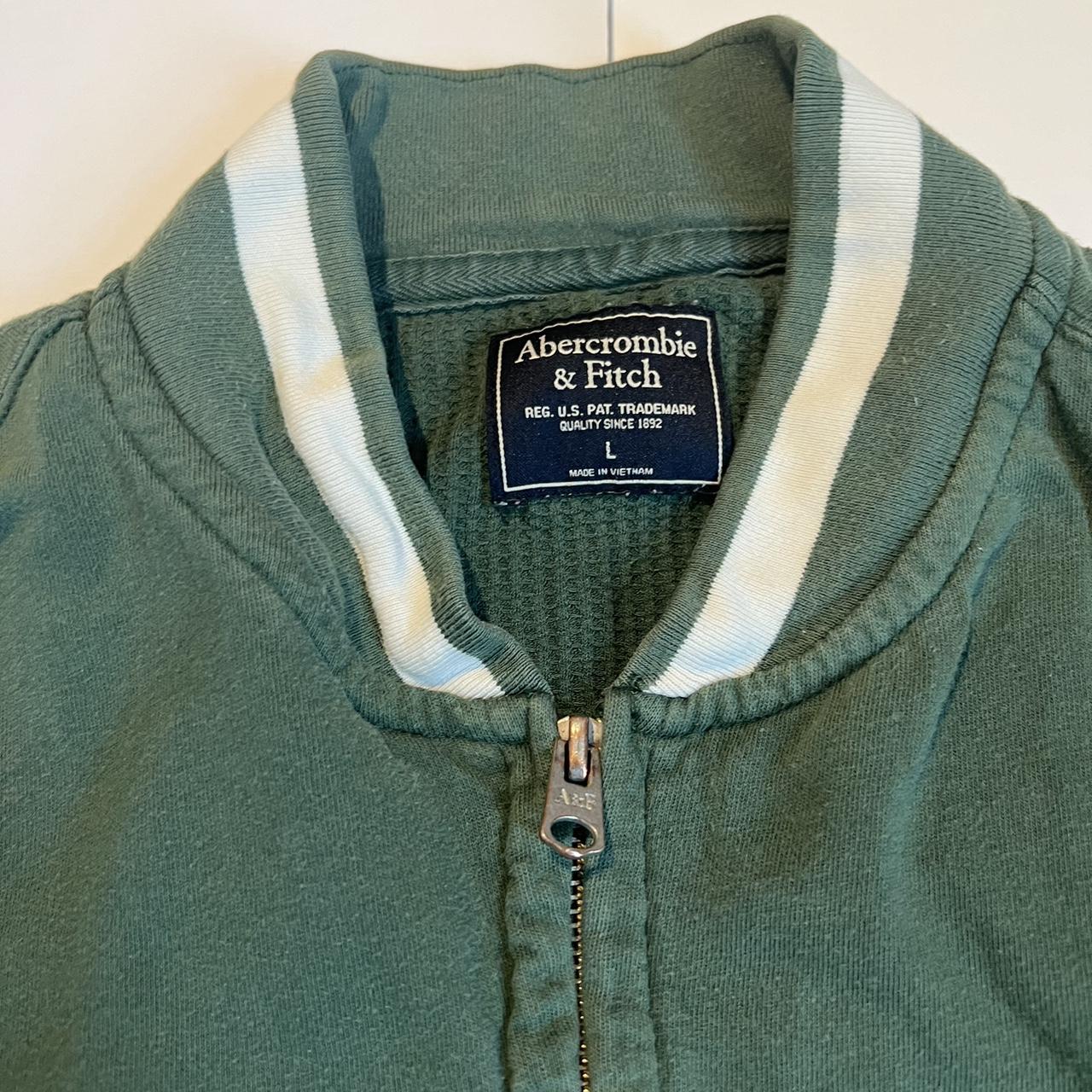 VINTAGE green Abercrombie and Fitch zip up Cool... - Depop