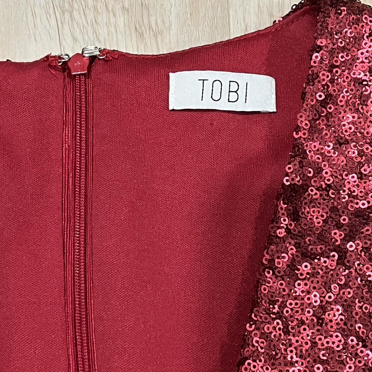 Tobi. Red sequin mini dress. Formal/cocktail. Deep v... - Depop