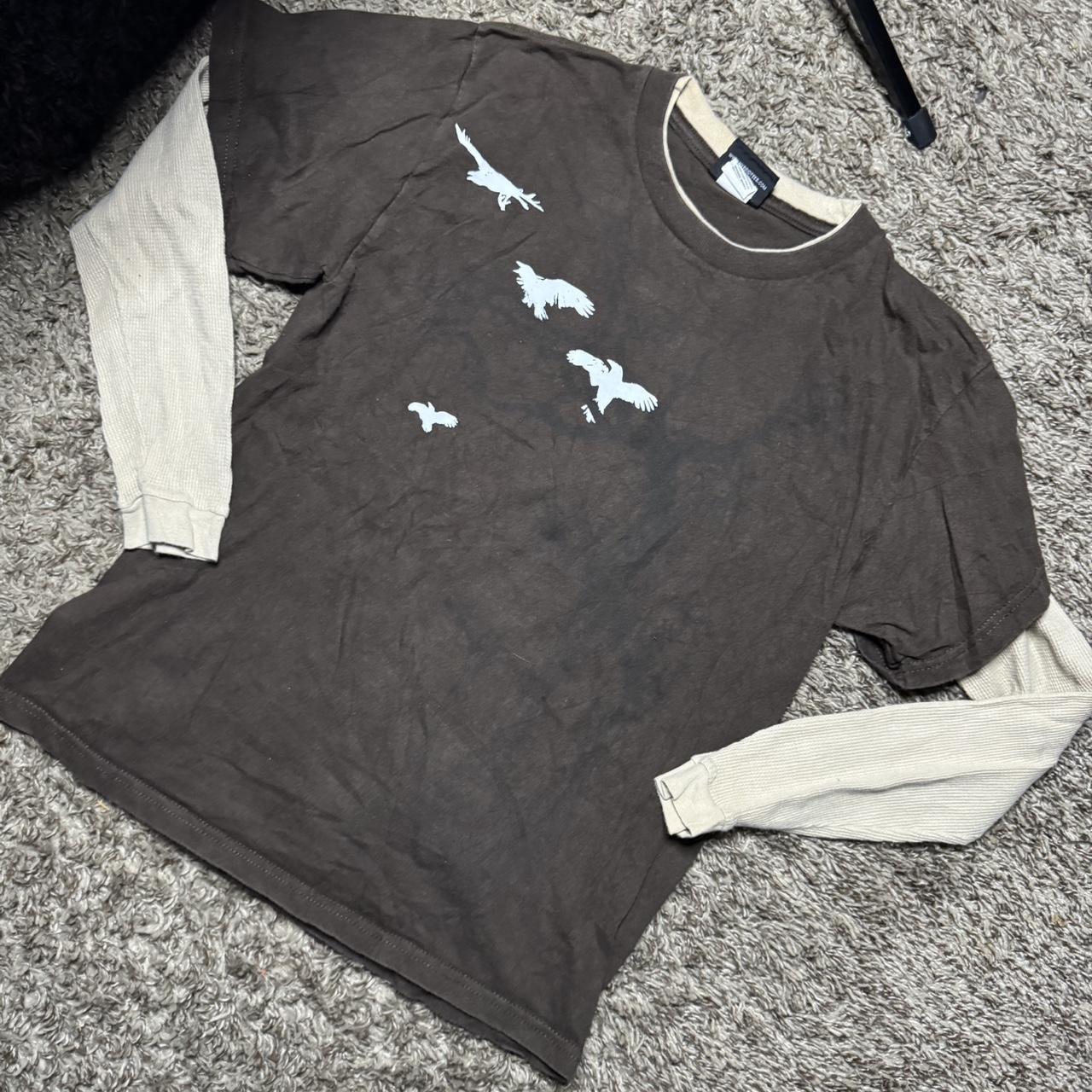 Vintage Y2K tree and bird graphic long sleeve tee... | Depop