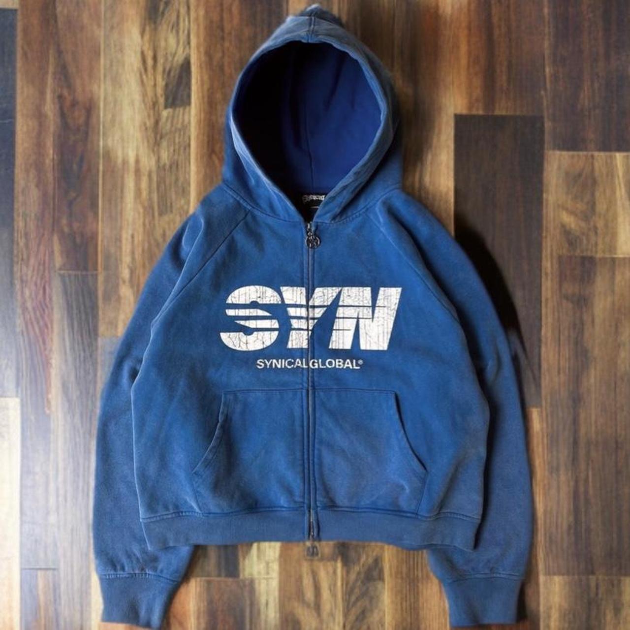 SYN Synical Global blue zip up hoodie - Depop