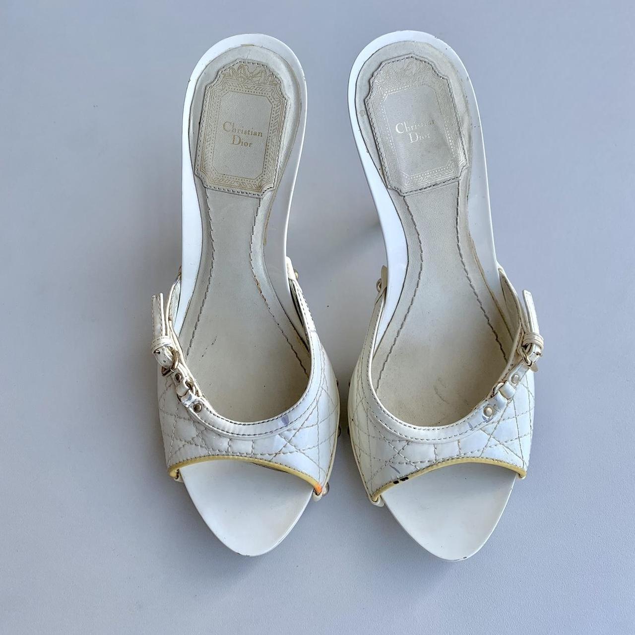 Vintage Dior White Heels Height: 11cm Size 36.5 /... - Depop